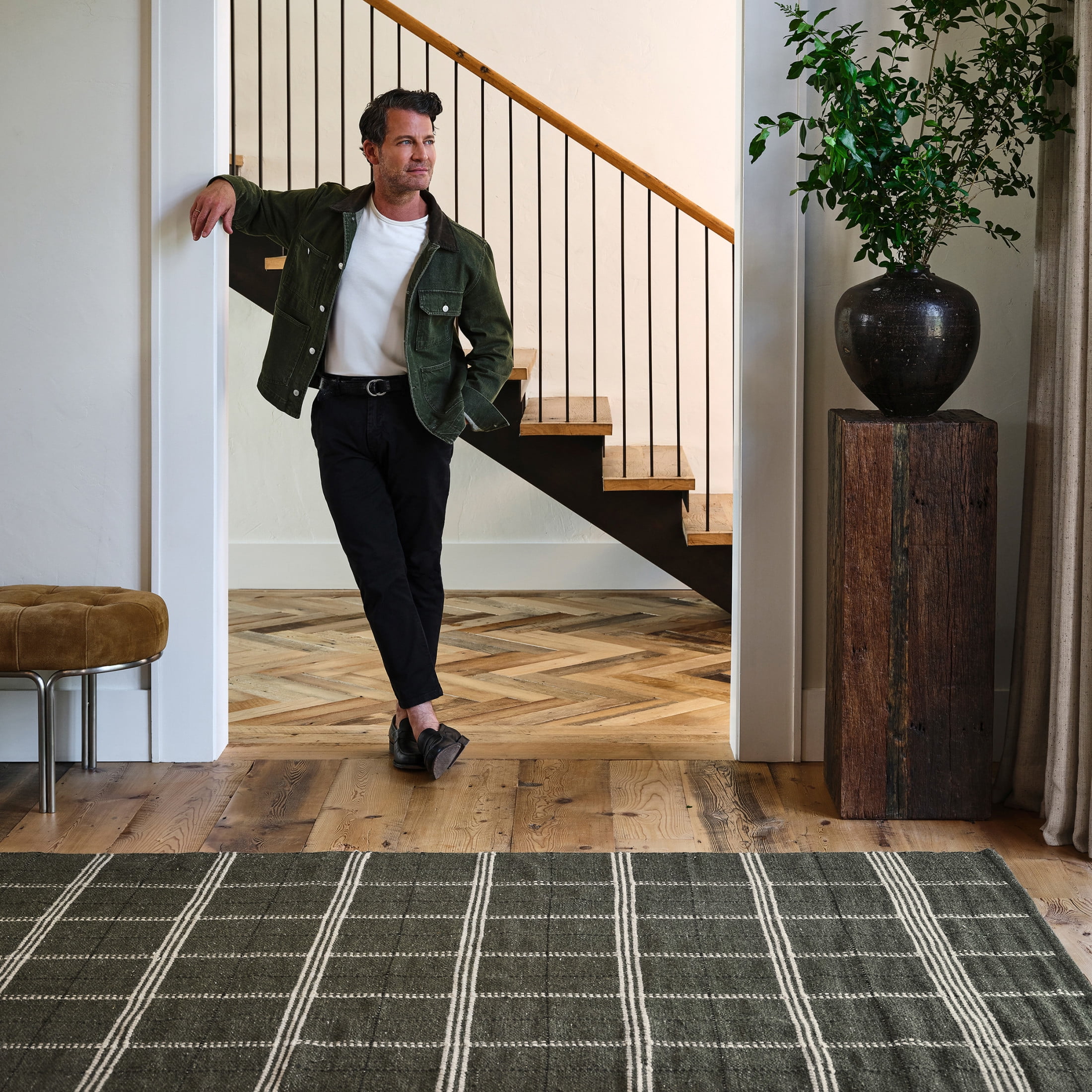 Rugs USA x Nate Berkus Downing Plaid Wool Cozy Area Rug, 9' 6" x 13' 6 ...