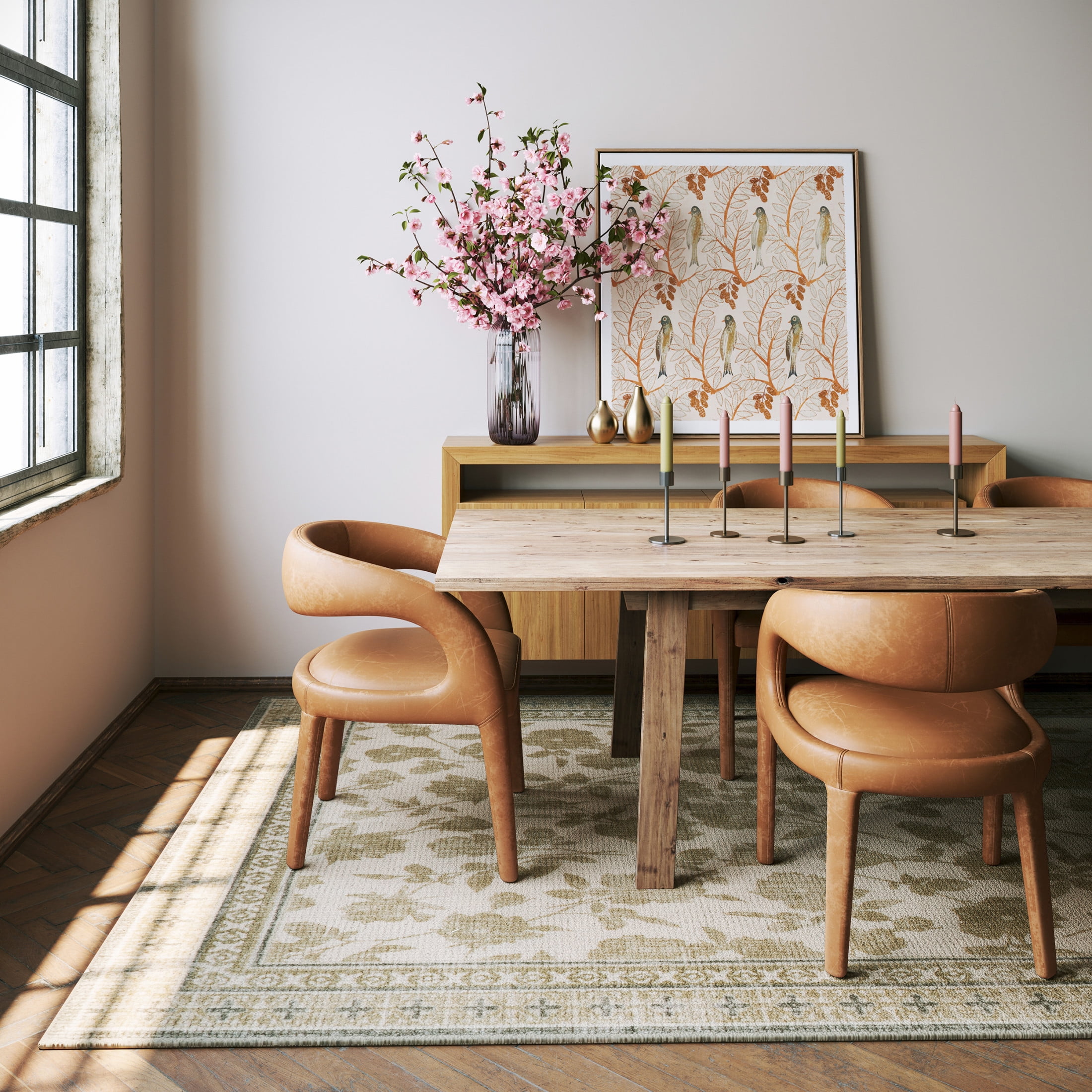 Rugs USA x Padma Lakshmi Botanica Hand-Tufted Botanical Wool-Blend Rug, 7' 6" x 9' 6", Botanica ...