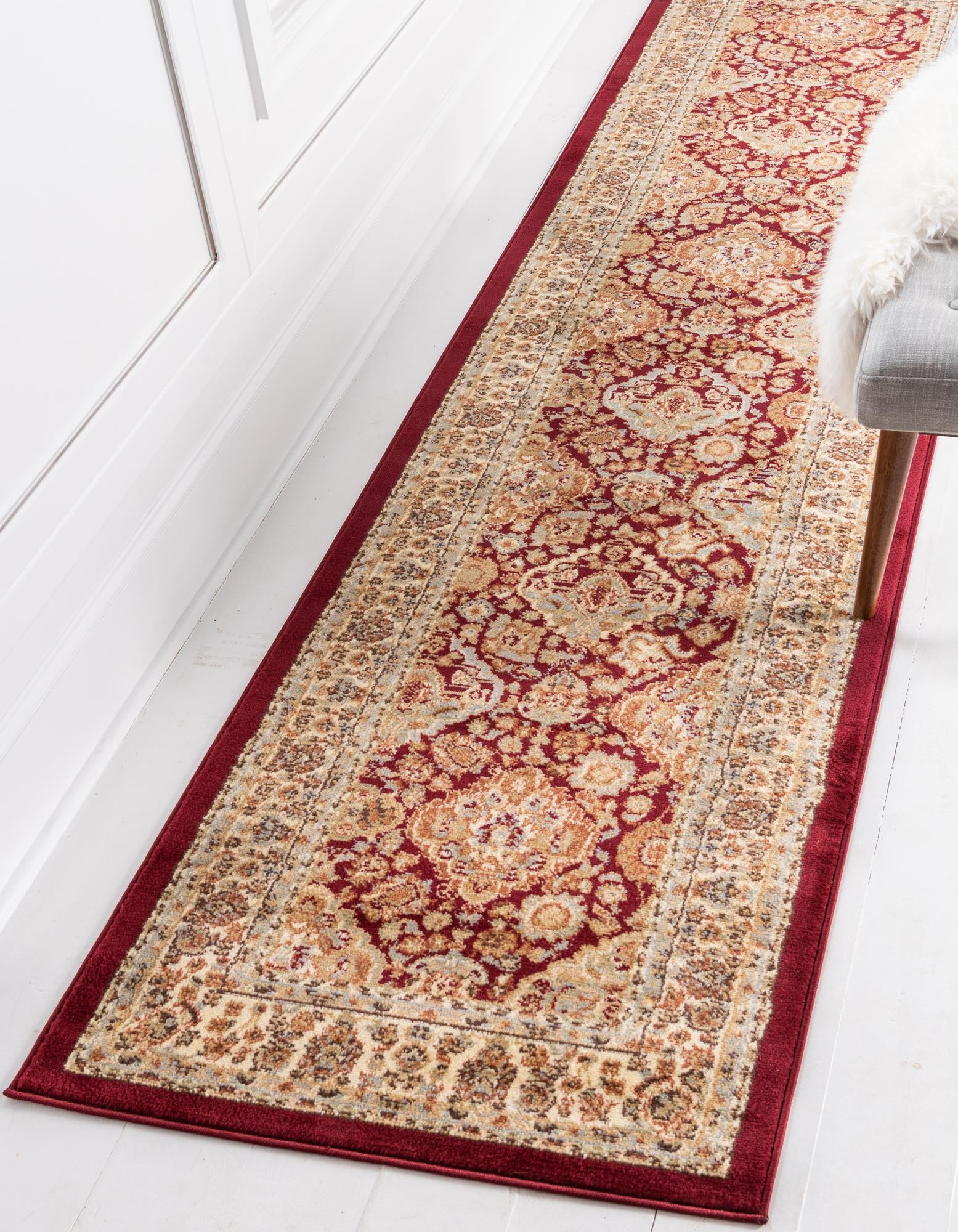 Rugs.com Aditi Collection Rug – 2' 7 x 10' Runner Red Low Rug Perfect ...