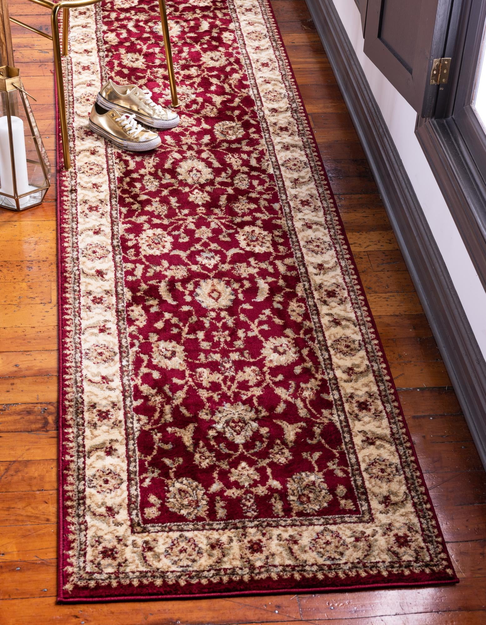 Rugs.com Aditi Collection Rug – 2' x 8' Runner Red Low Rug Perfect For ...