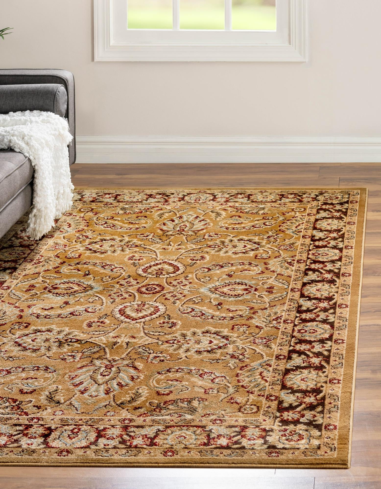 Rugs.com Aditi Collection Rug – 3' 3 x 5' 3 Tan Low Rug Perfect For ...