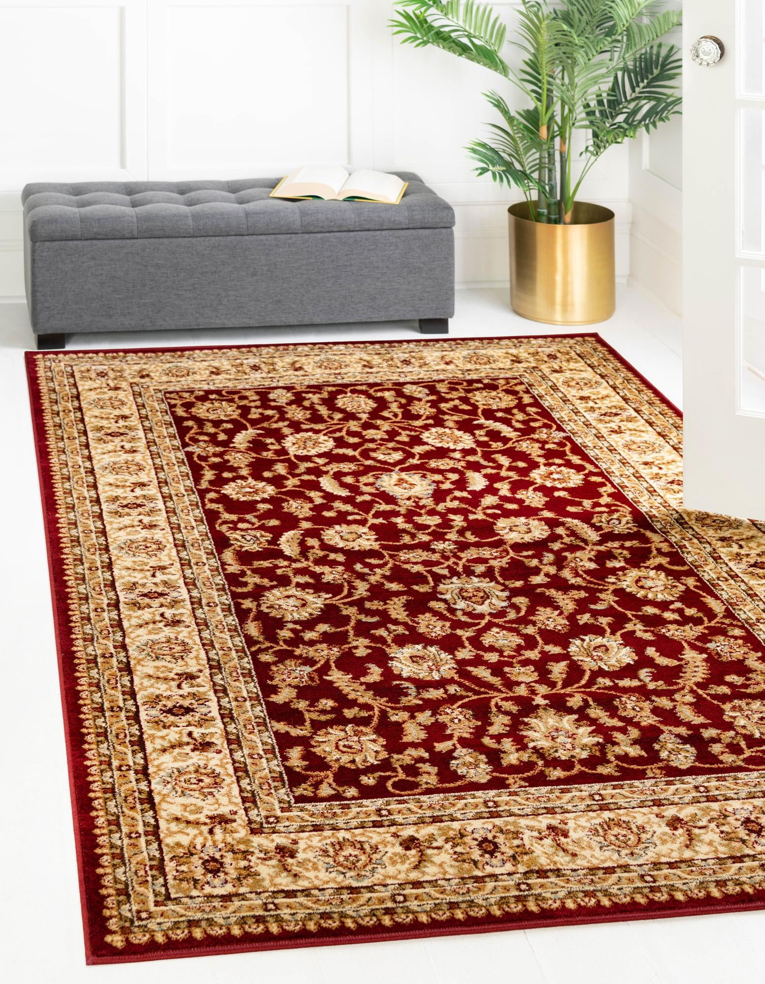 Rugs.com Aditi Collection Rug – 4' x 6' Red Low Rug Perfect For Living ...