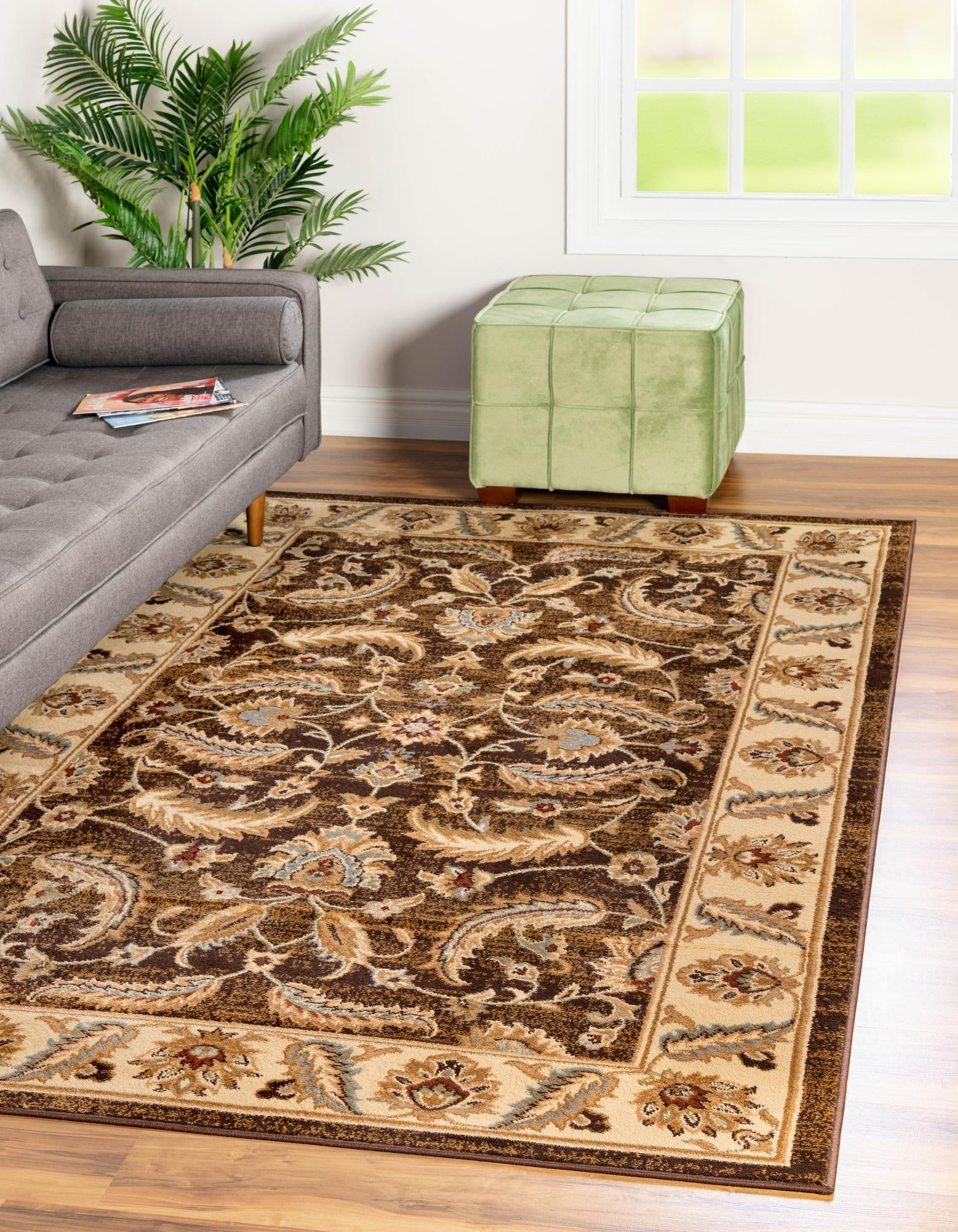 Rugs.com Aditi Collection Rug – 9' x 12' Brown Low Rug Perfect For ...