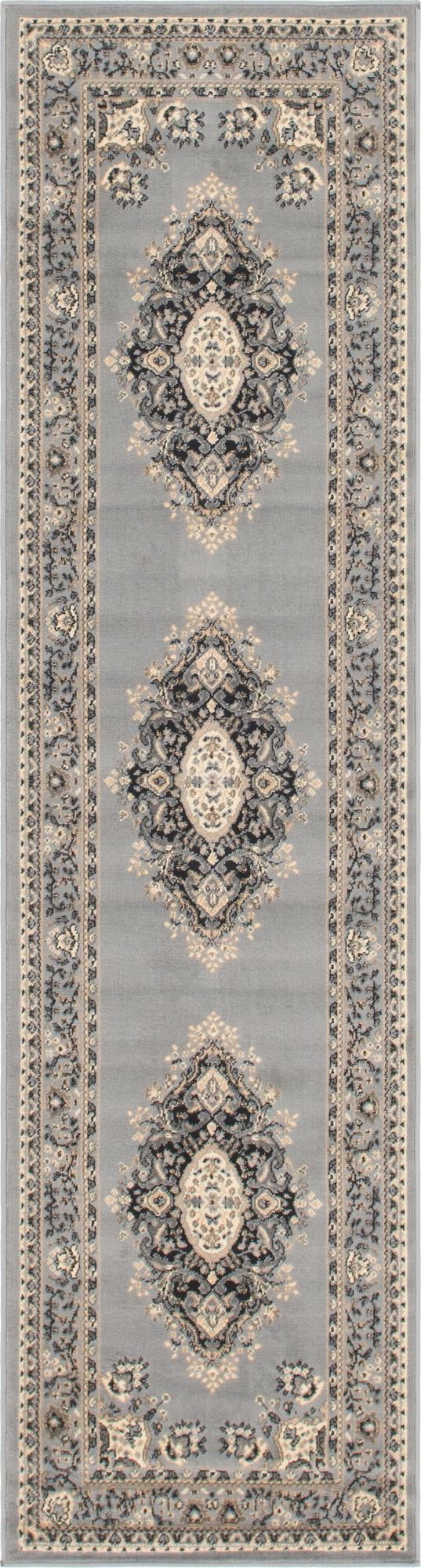 Rugs.com Amaya Collection 10 Ft Long Carpet Hall Floor Rug - Gray Medium Runner for Hallways ...