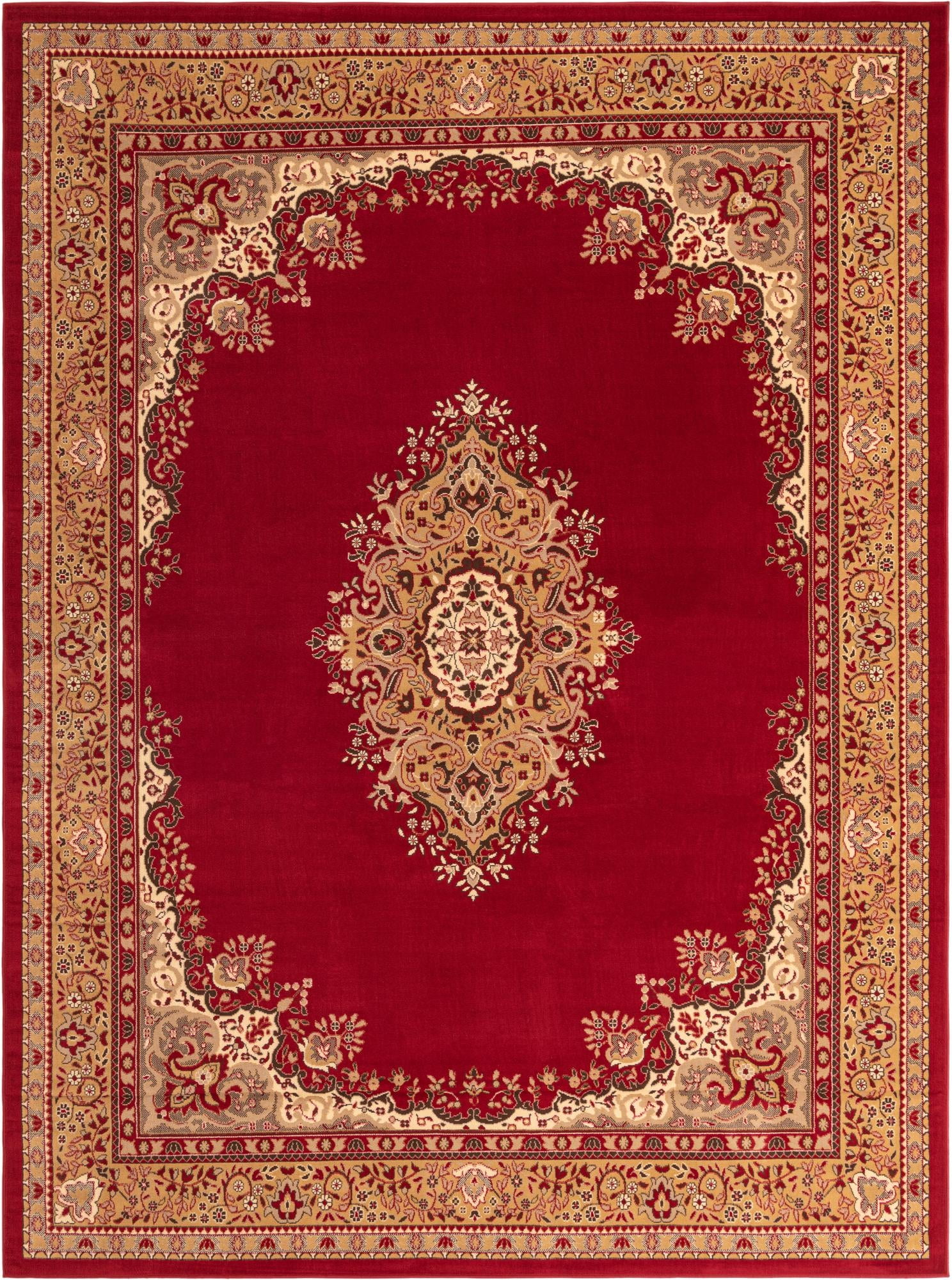 Rugs.com Amaya Collection Rug – 10' x 13' Burgundy Medium Rug Perfect ...
