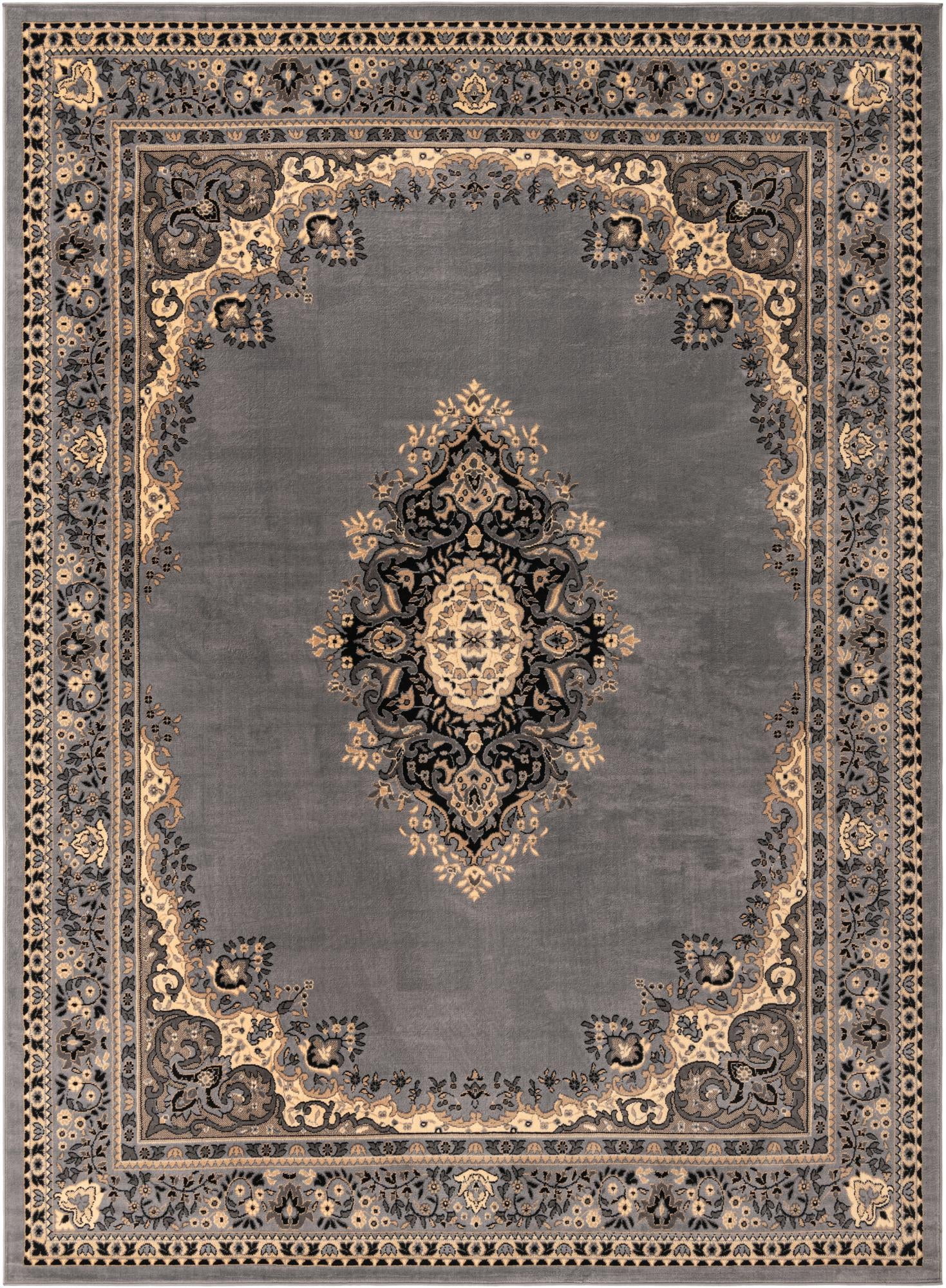 Rugs.com Amaya Collection Rug – 10' x 13' Gray Medium Rug Perfect For ...