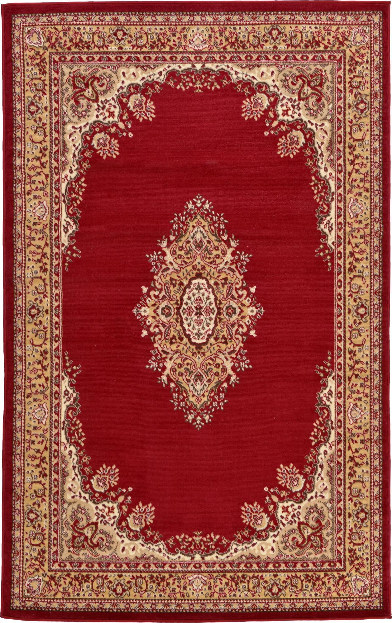Rugs.com 5' x 8' Persian Amaya Collection Rug - Burgundy Medium Rug for ...