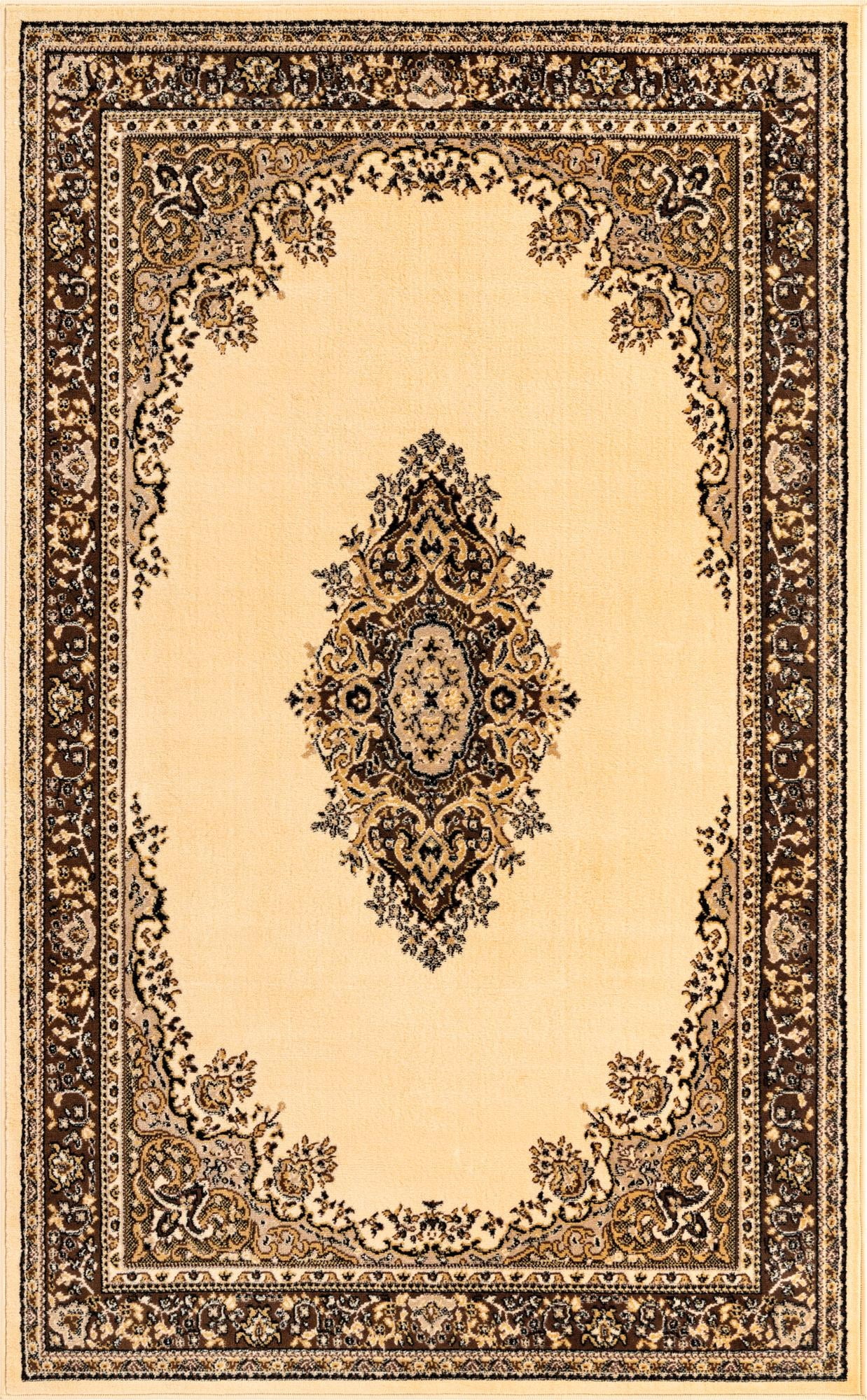 Rugs.com Amaya Collection Rug – 5' x 8' Ivory Medium Rug Perfect For ...
