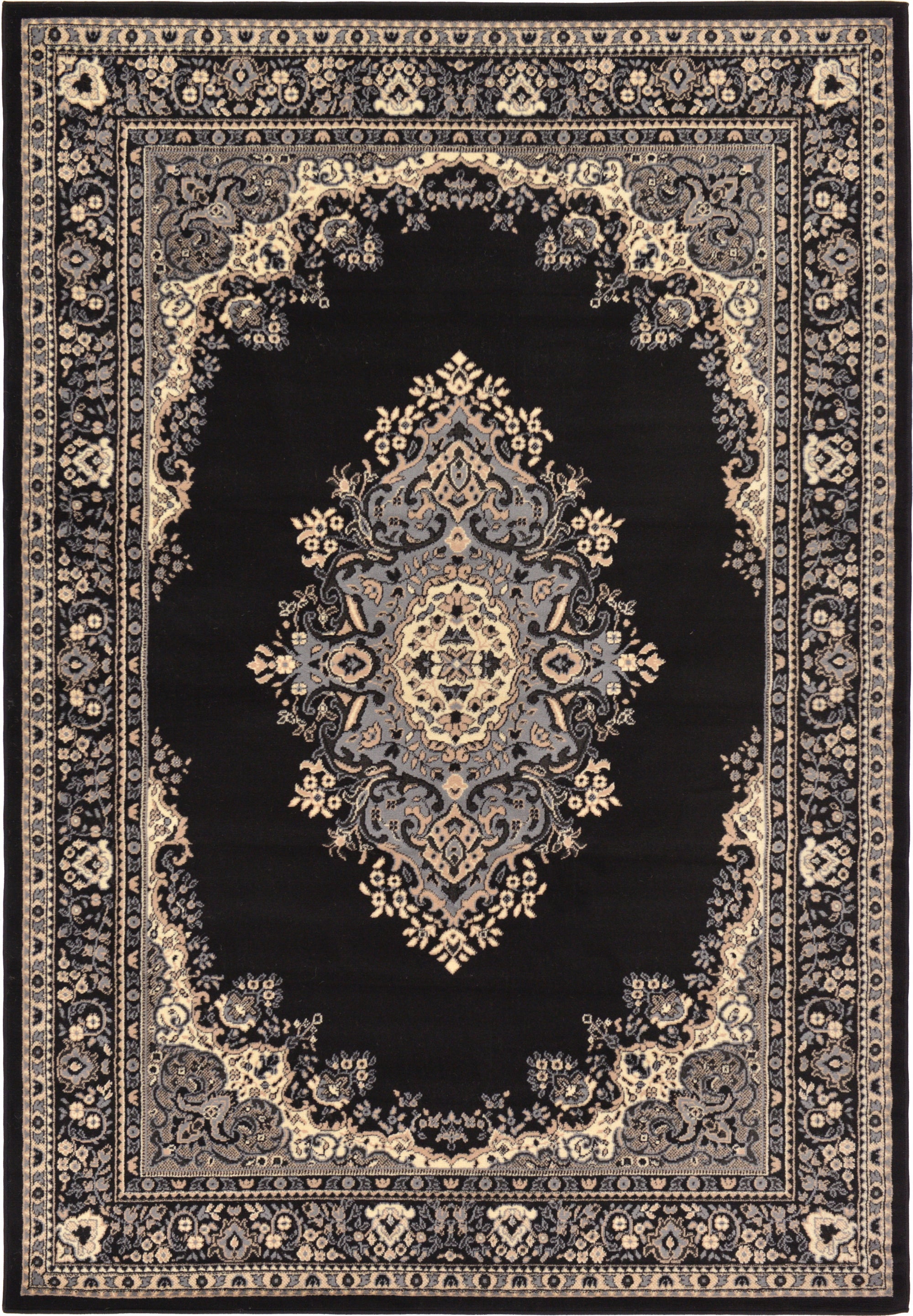 Rugs.com Amaya Collection Rug – 6' x 9' Black Medium Rug Perfect For ...