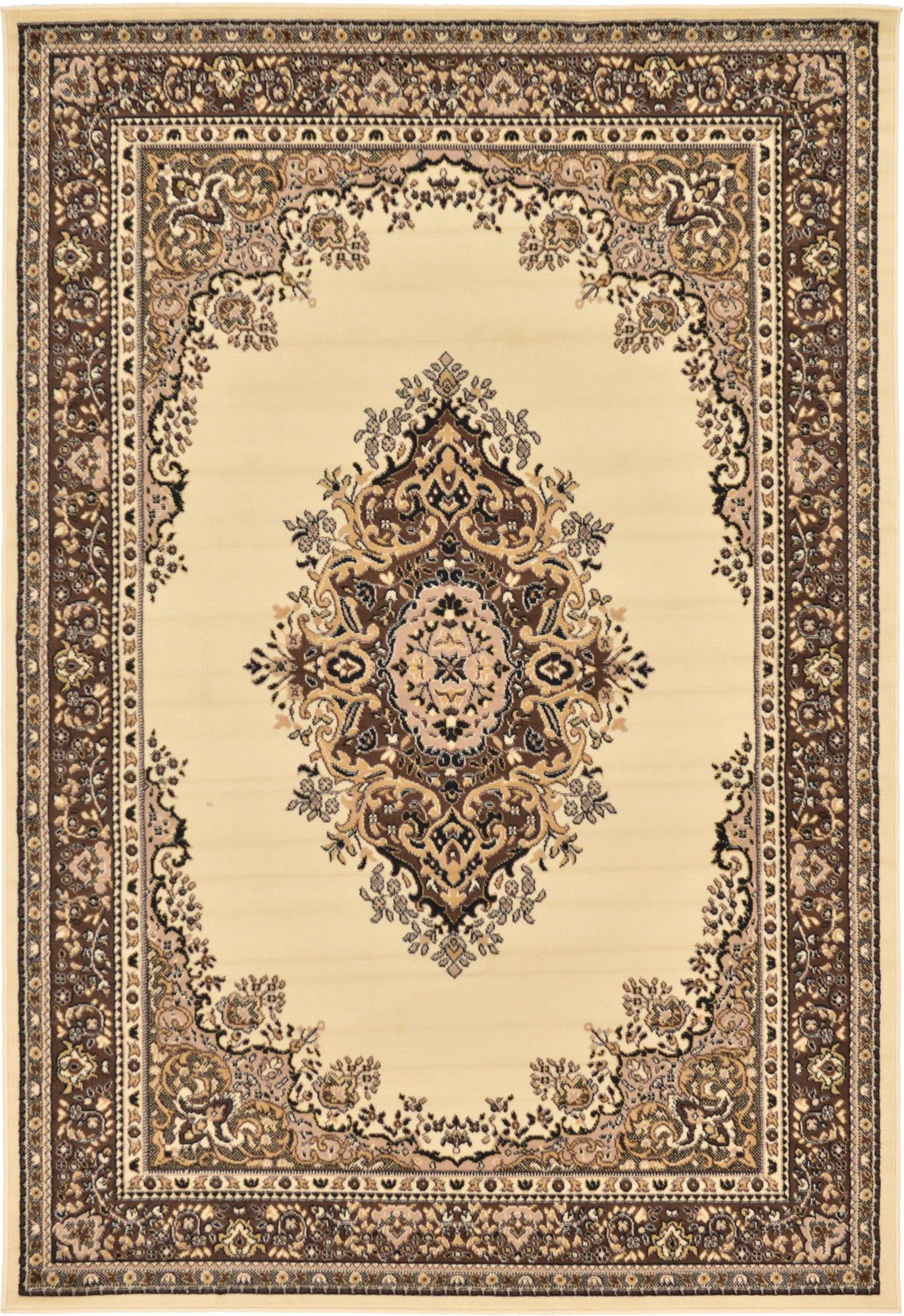 Rugs.com Amaya Collection Rug – 6' x 9' Ivory Medium Rug Perfect For ...