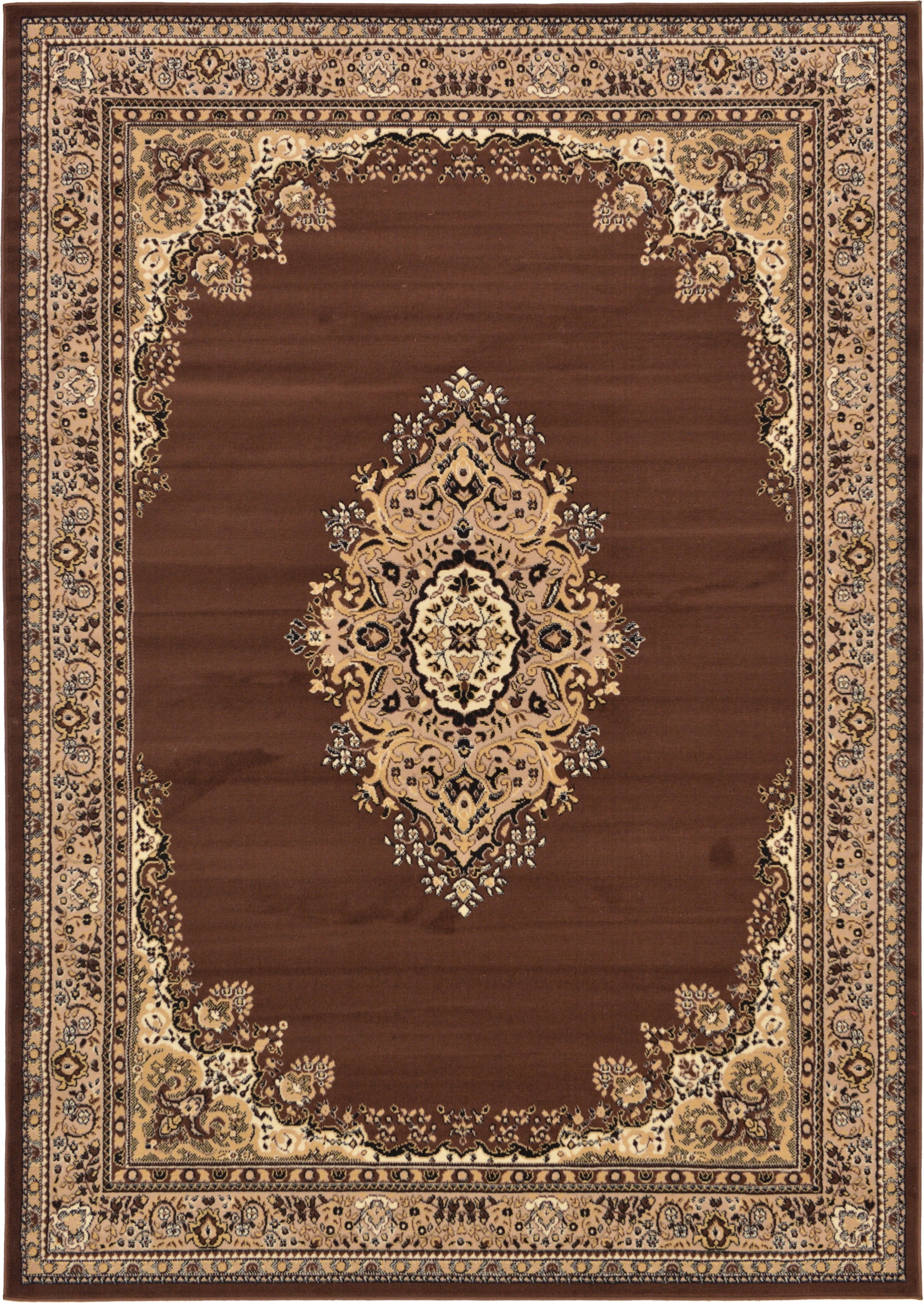 Rugs.com Amaya Collection Rug – 7' x 10' Brown Medium Rug Perfect For ...