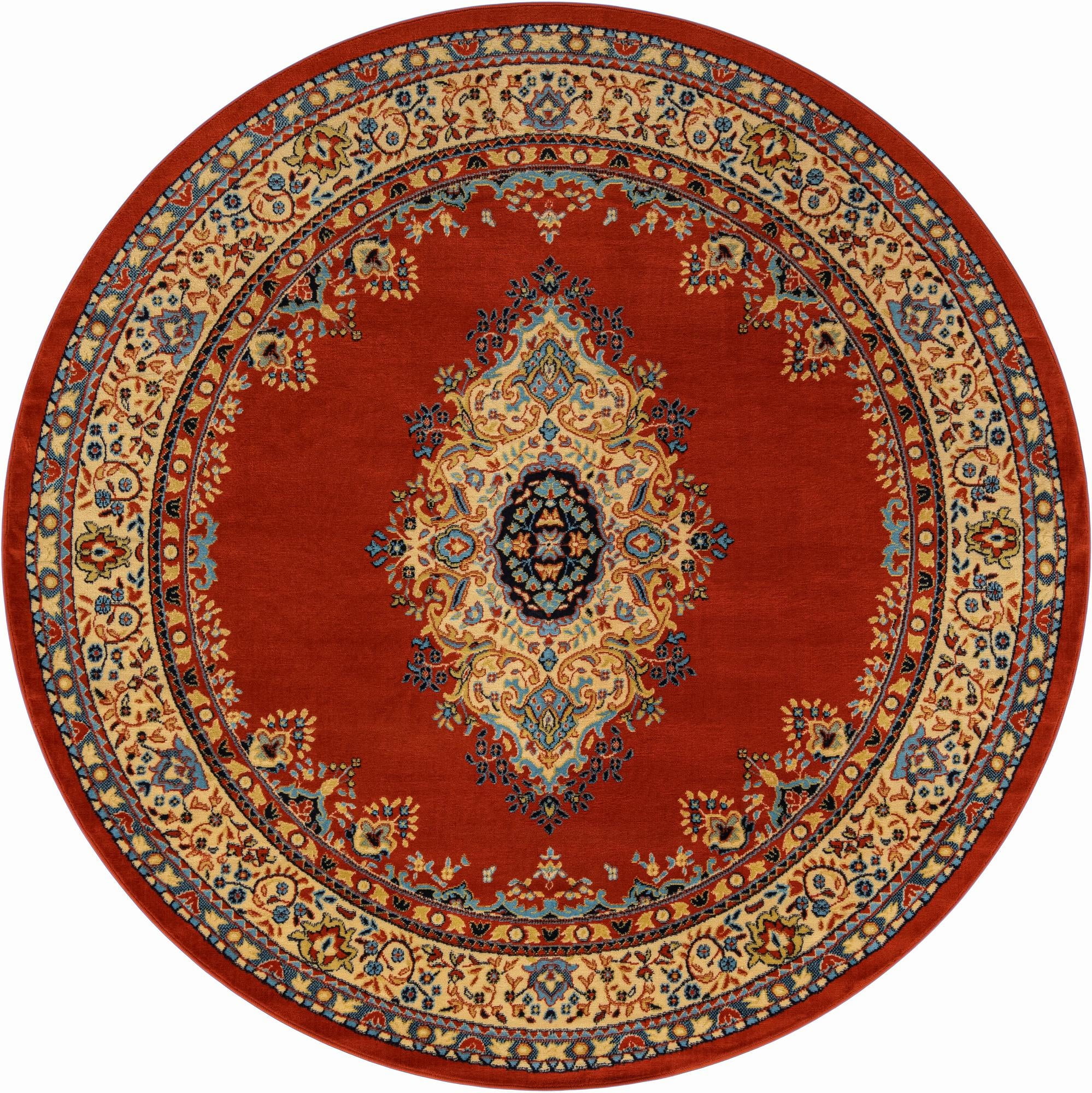 Rugs.com Amaya Collection Rug – 8 Ft Round Terracotta Medium Rug ...