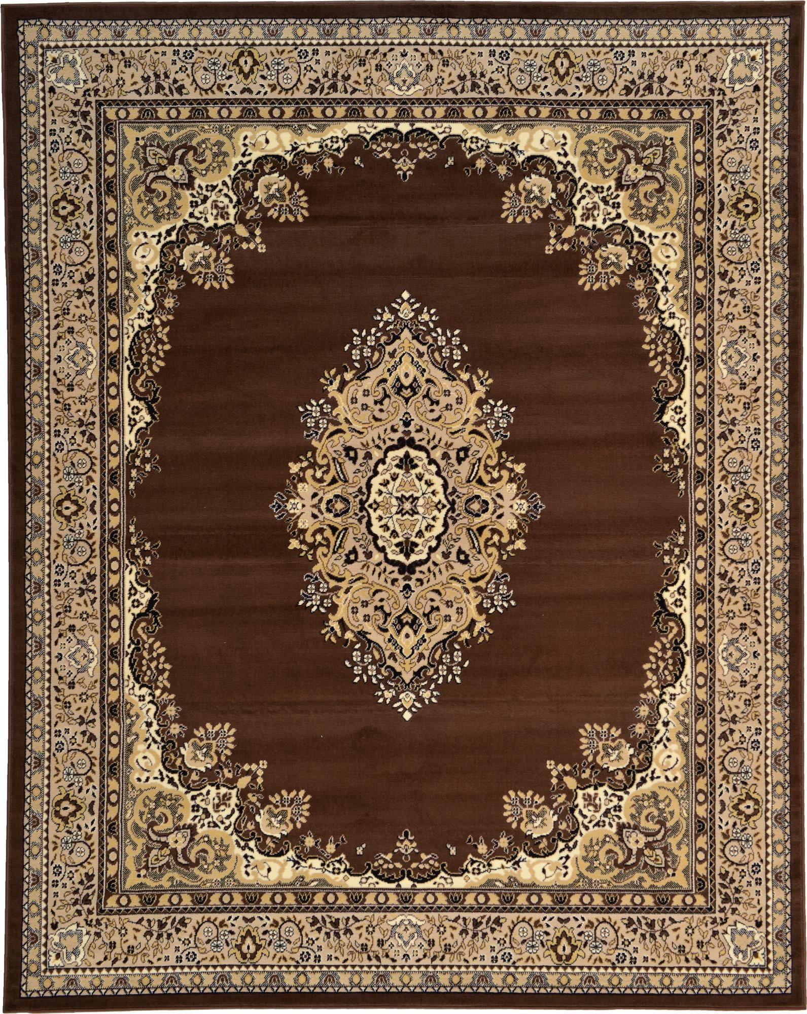 Rugs.com Amaya Collection Rug – 8' x 10' Brown Medium Rug Perfect For ...