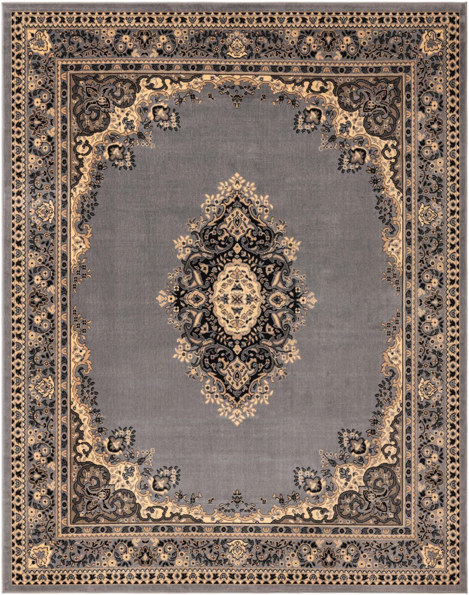 Rugs.com Amaya Collection Rug – 8' x 10' Gray Medium Rug Perfect For ...