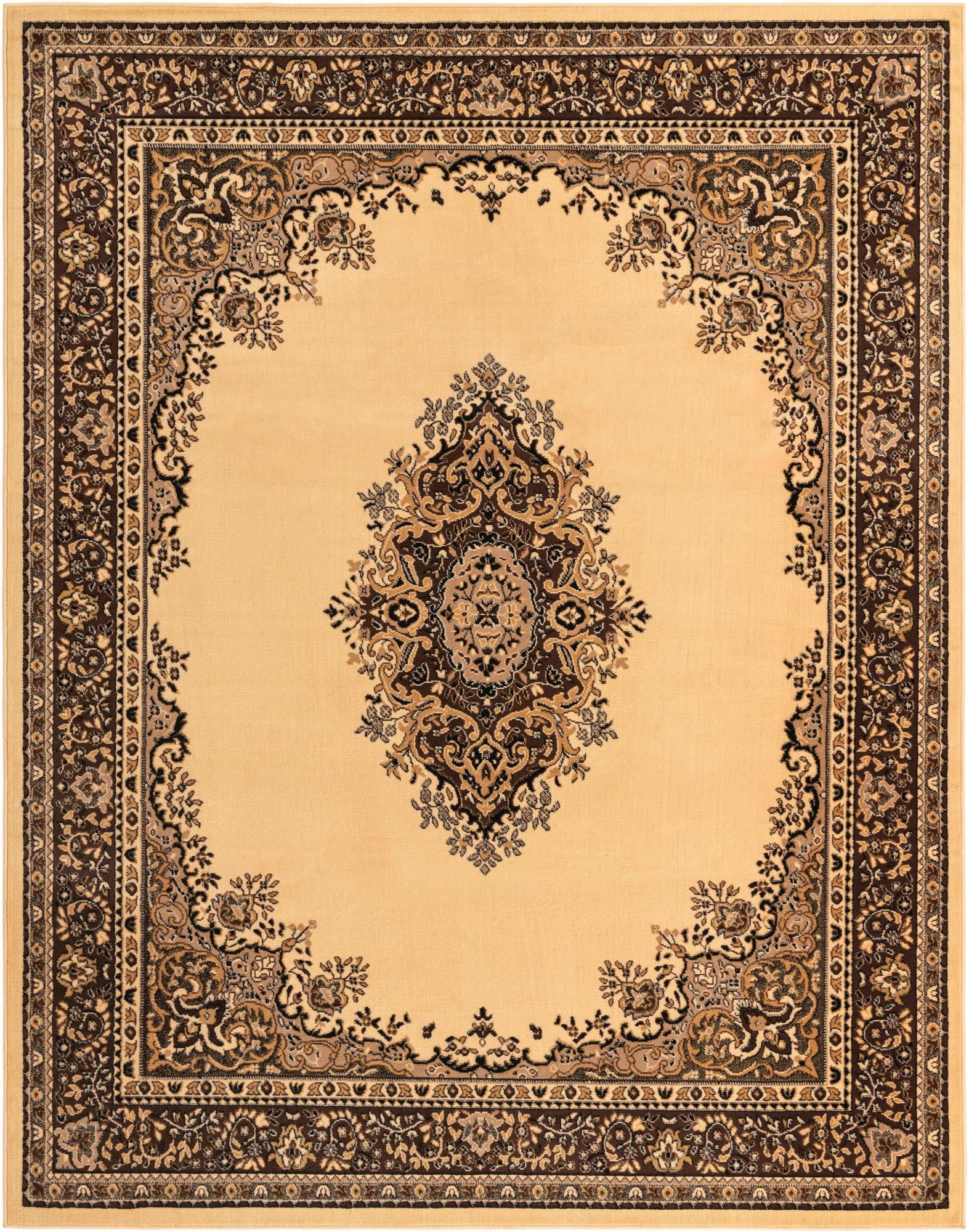 Rugs.com Amaya Collection Rug – 8' x 10' Ivory Medium Rug Perfect For ...