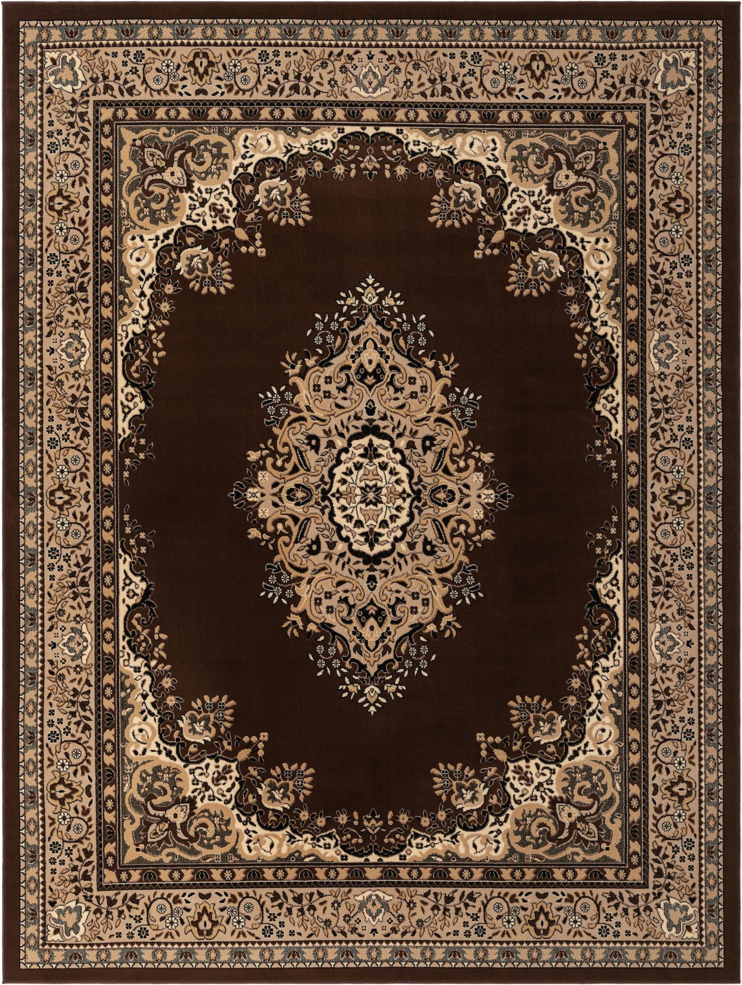 Rugs.com Amaya Collection Rug – 9' x 12' Brown Medium Rug Perfect For ...