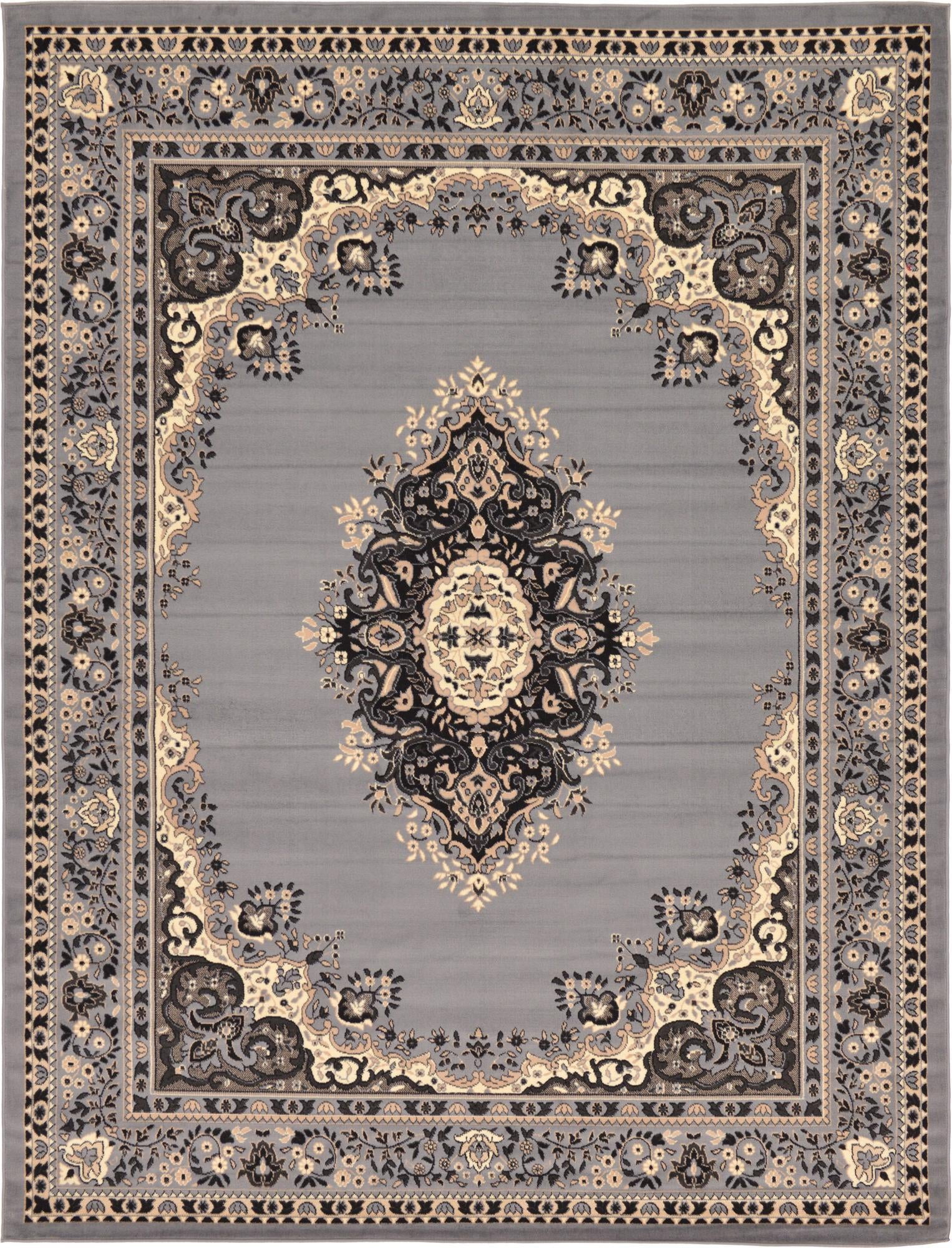 Rugs.com Amaya Collection Rug – 9' x 12' Gray Medium Rug Perfect For ...