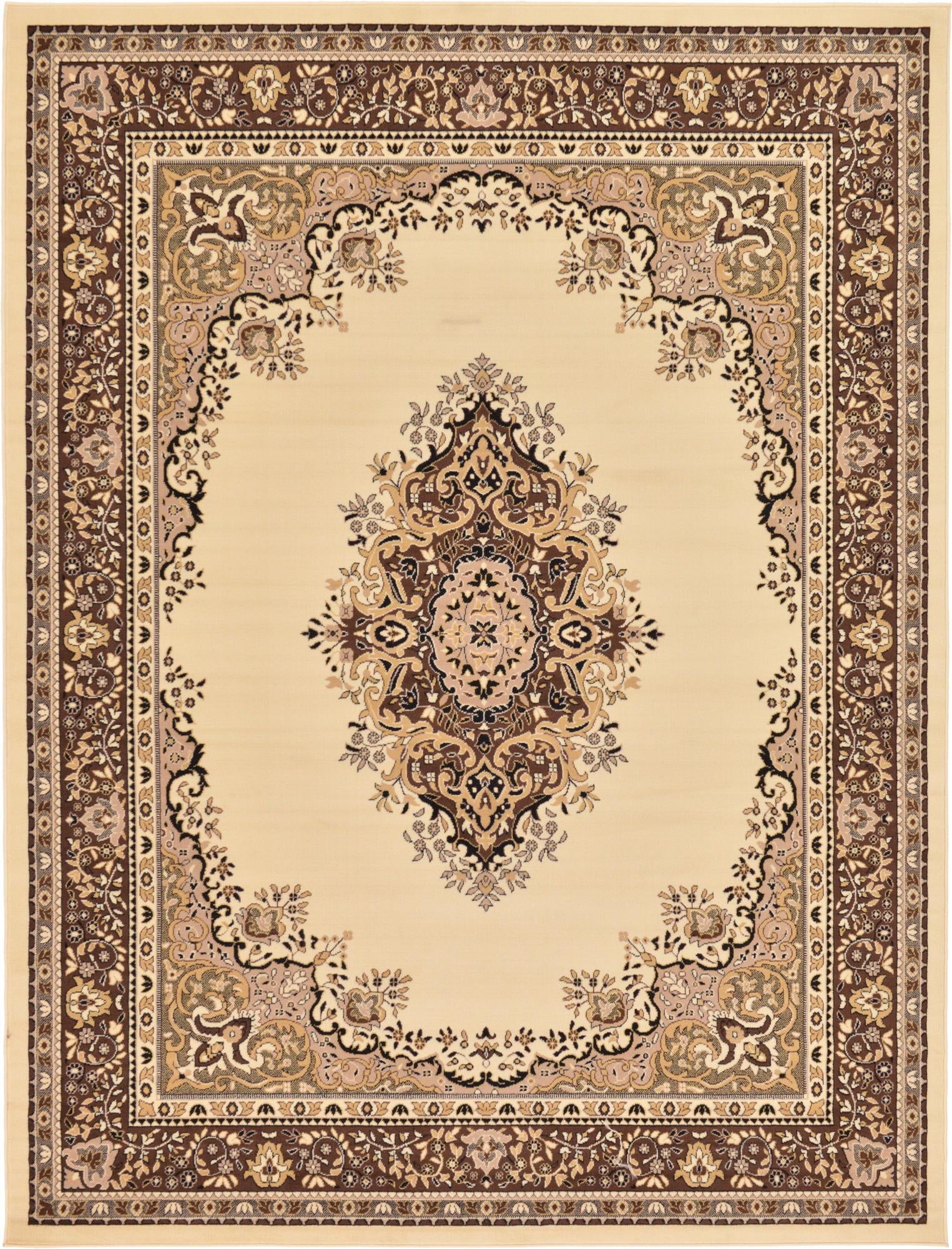 Rugs.com Amaya Collection 9' x 12' Ivory Medium-Pile Rug for Living ...