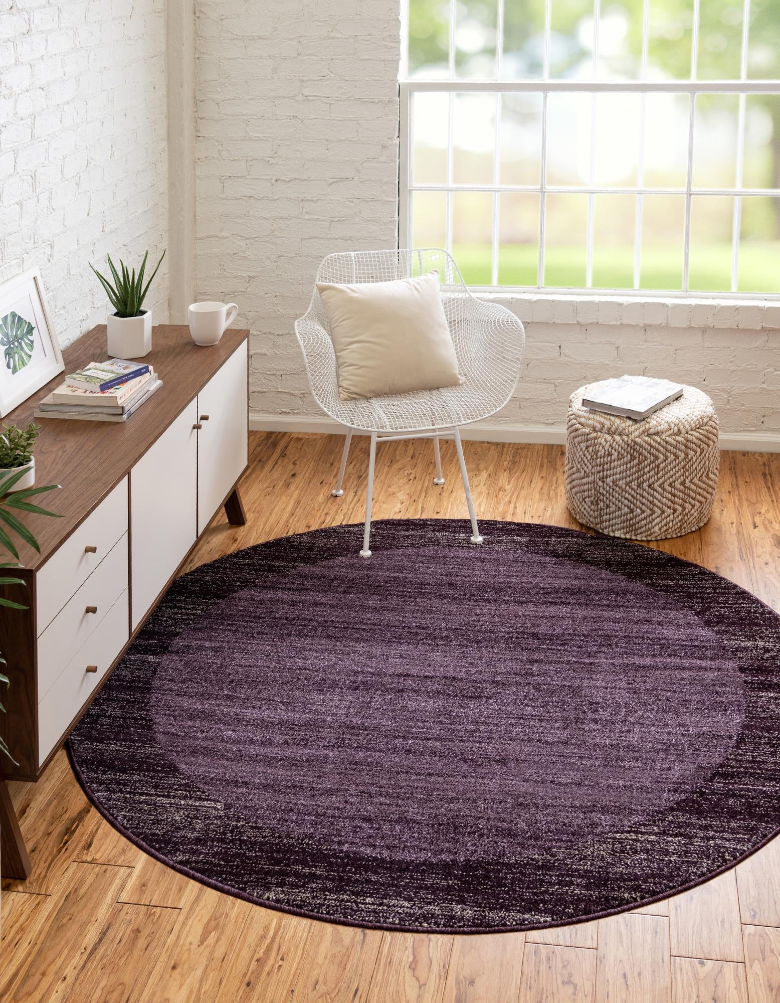 Rugs.com Angelica Collection Rug – 6 Ft Round Violet Medium Rug Perfect ...
