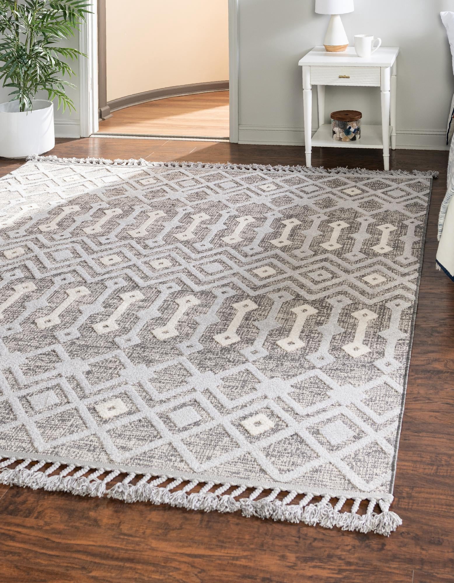 Rugs.com Arlo Collection Rug – 10 Ft Square Gray Medium Rug Perfect For ...