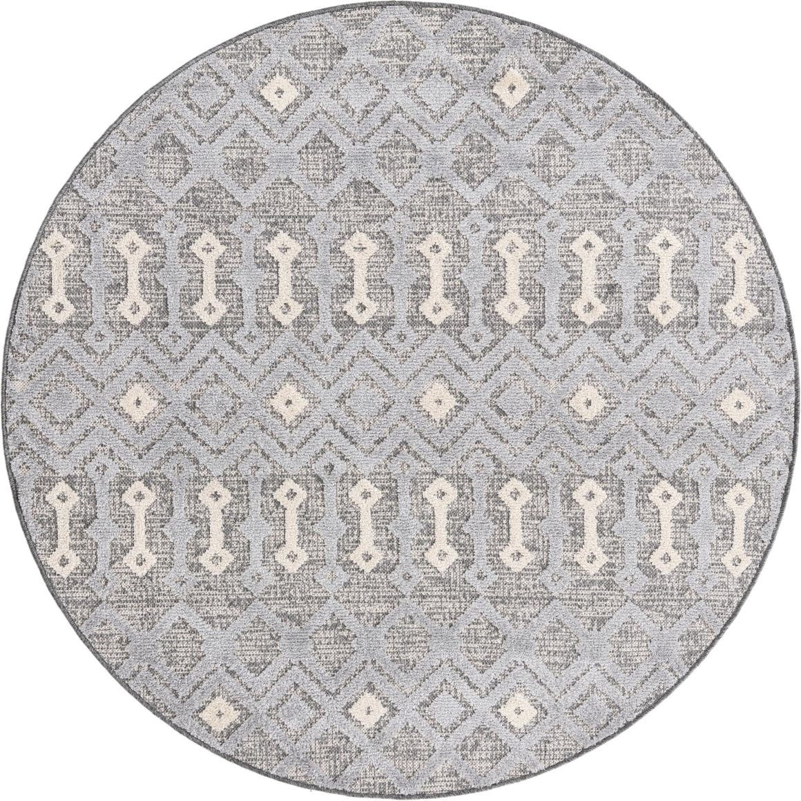 Rugs.com Arlo Collection Rug – 5 Ft Round Gray Medium Rug Perfect For ...
