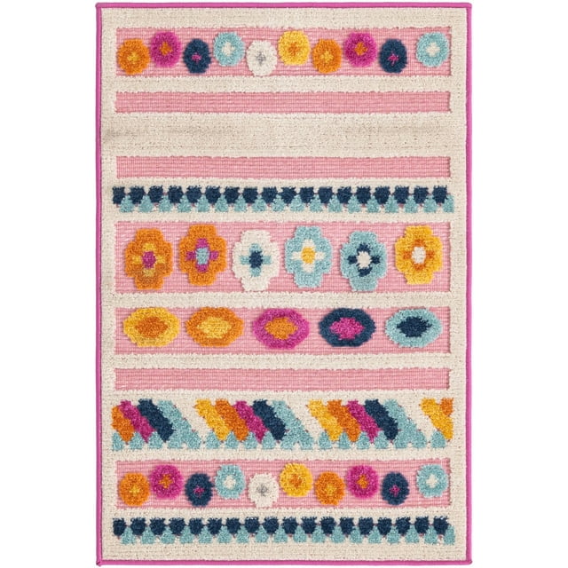 Rugs.com Aruba Outdoor Collection Rug – 2' x 3' Pink Low-Pile Rug ...
