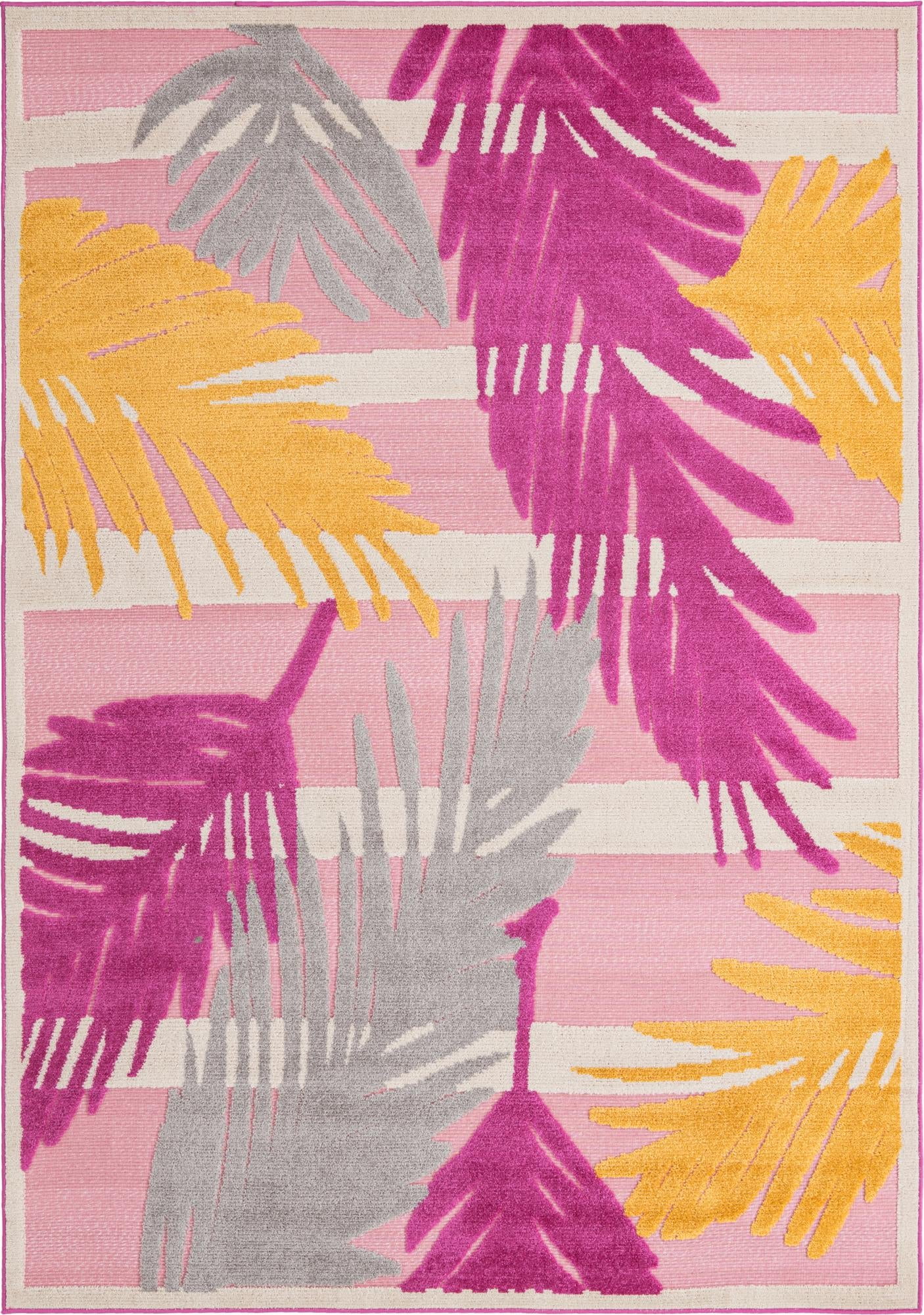 Rugs.com Aruba Outdoor Collection Rug – 6' x 9' Pink Low-Pile Rug ...