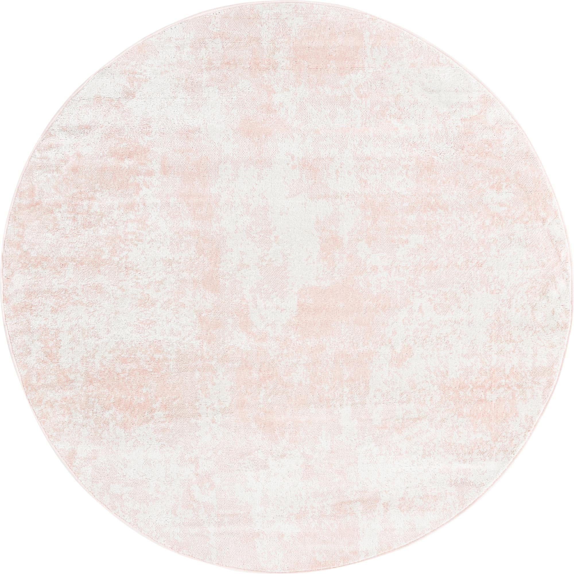 Rugs.com Aurora Collection Rug – 3 Ft Round Carnation Pink Low Rug ...