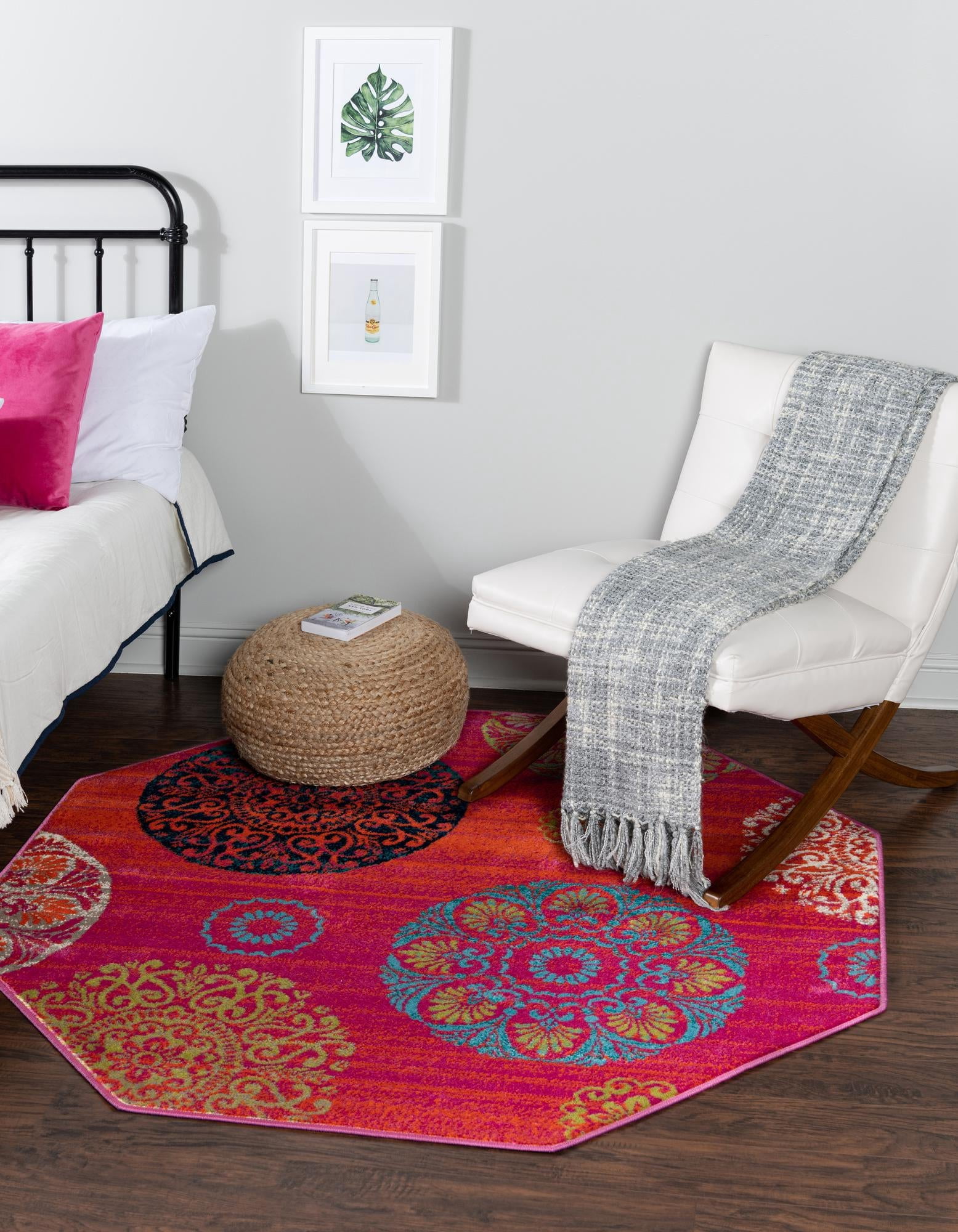 Rugs.com Azalea Collection Rug – 5 Ft Octagon Rust Red Medium Rug ...