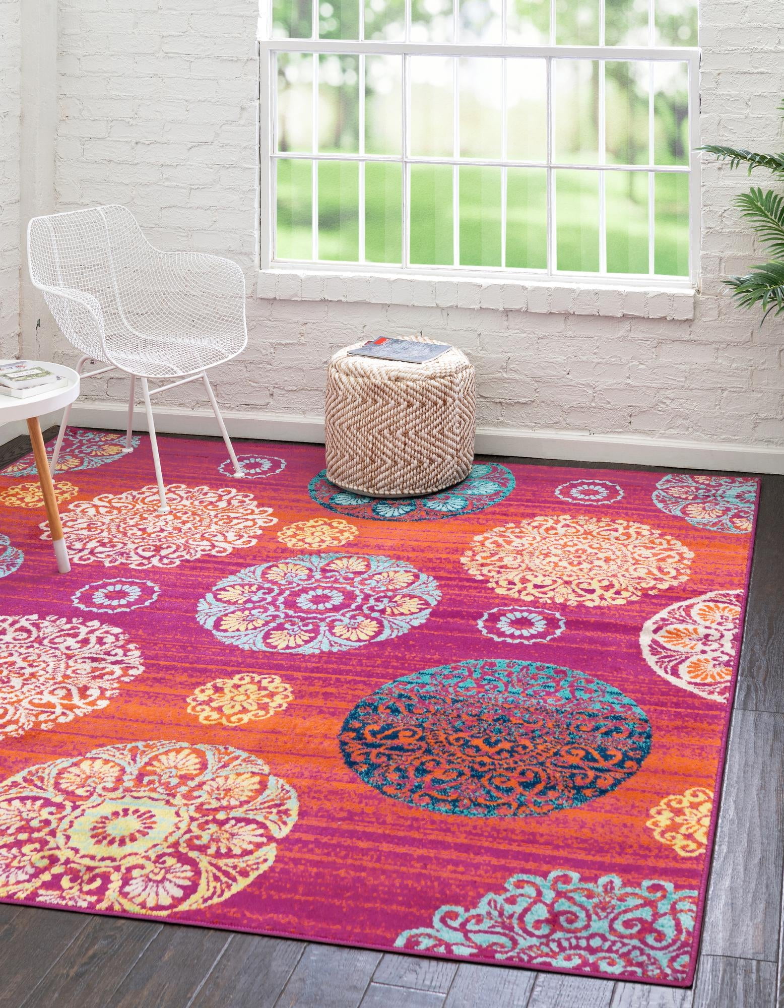 Rugs.com Azalea Collection Rug – 8 Ft Square Rust Red Medium Rug ...