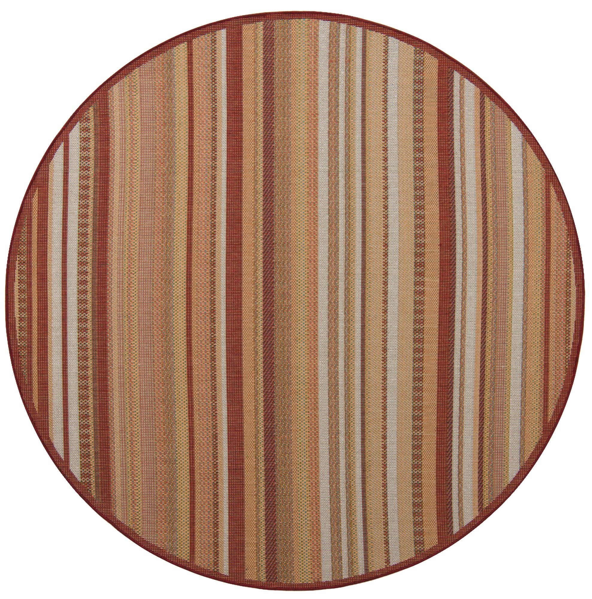 Rugs.com Baja Outdoor Collection Rug – 5 Ft Round Burgundy Medium Rug ...