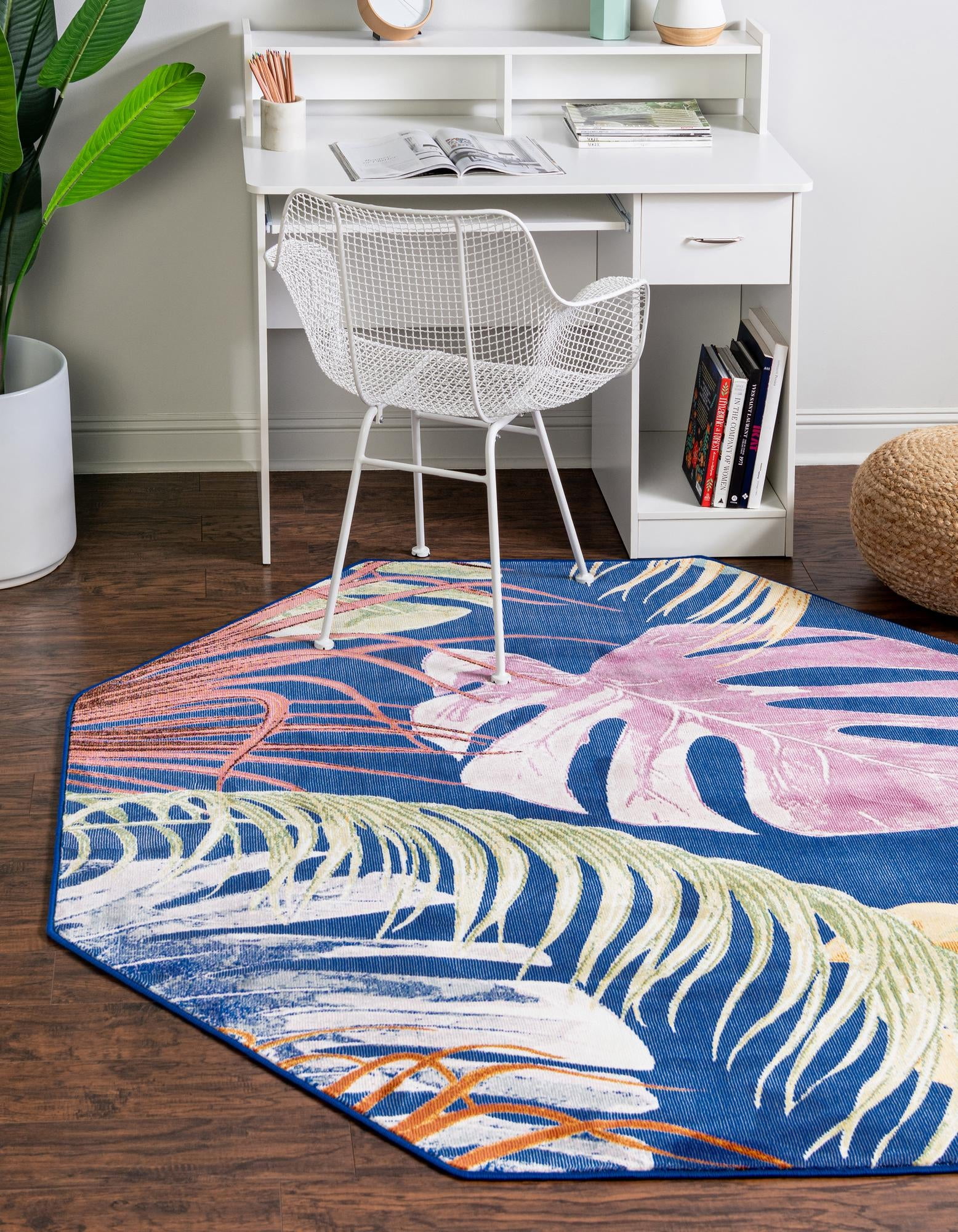 Rugs.com Blossom Collection Rug – 6 Ft Octagon Multi Medium Rug Perfect ...