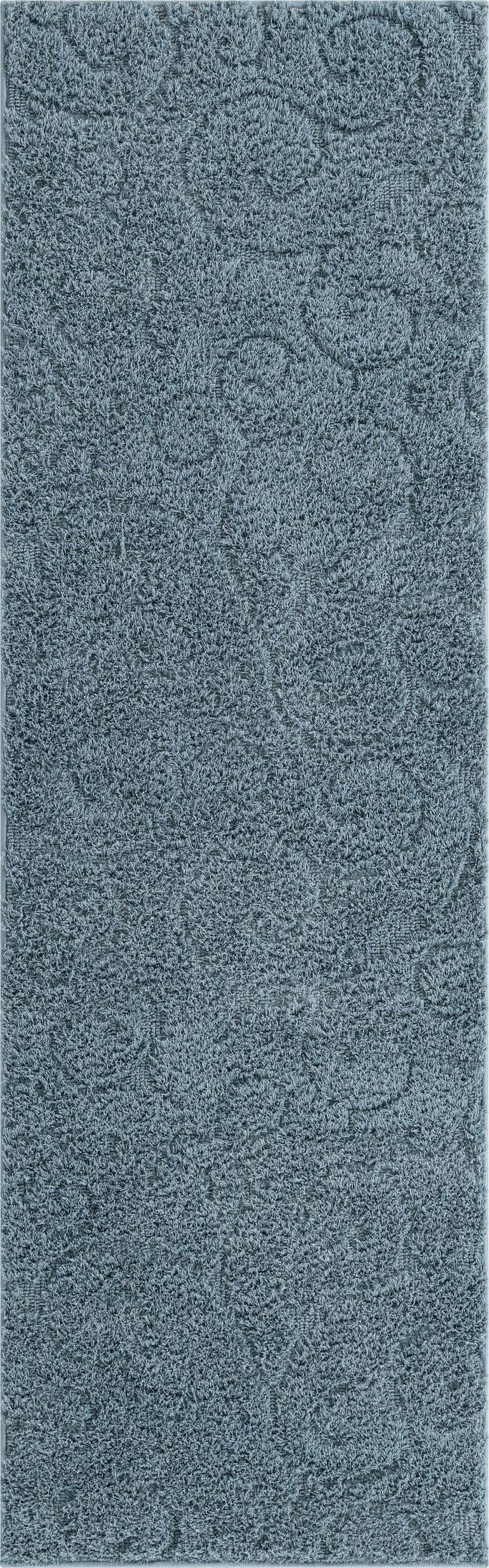Rugs.com Botanical Shag Collection Rug – 6 Ft Runner Blue Shag Rug ...