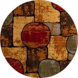 Rugs.com Cafe Collection Rug – 7 Ft Round Multi Medium-Pile Rug Perfect ...