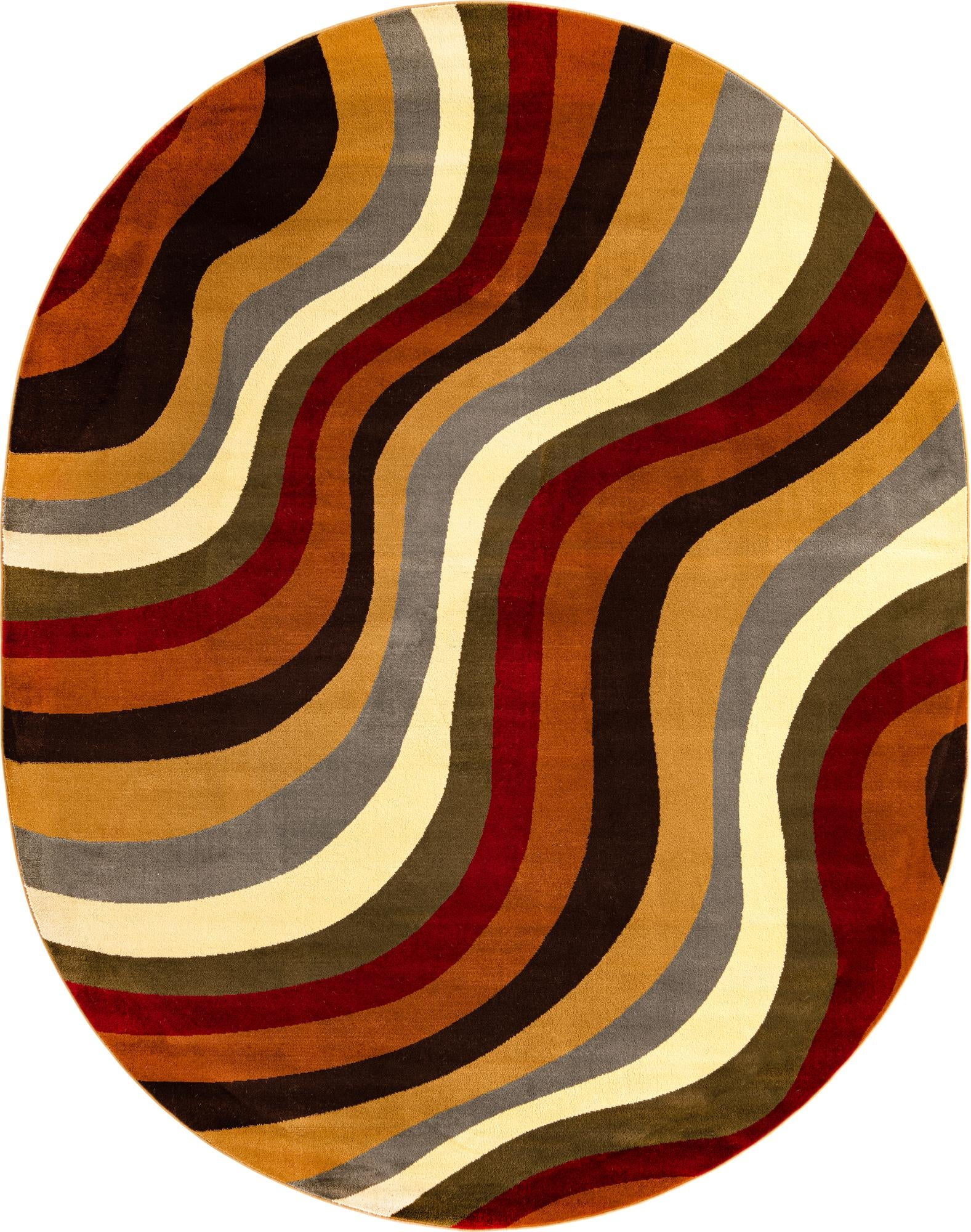 Rugs.com Cafe Collection Rug – 8' x 10' Oval Multi Medium-Pile Rug ...
