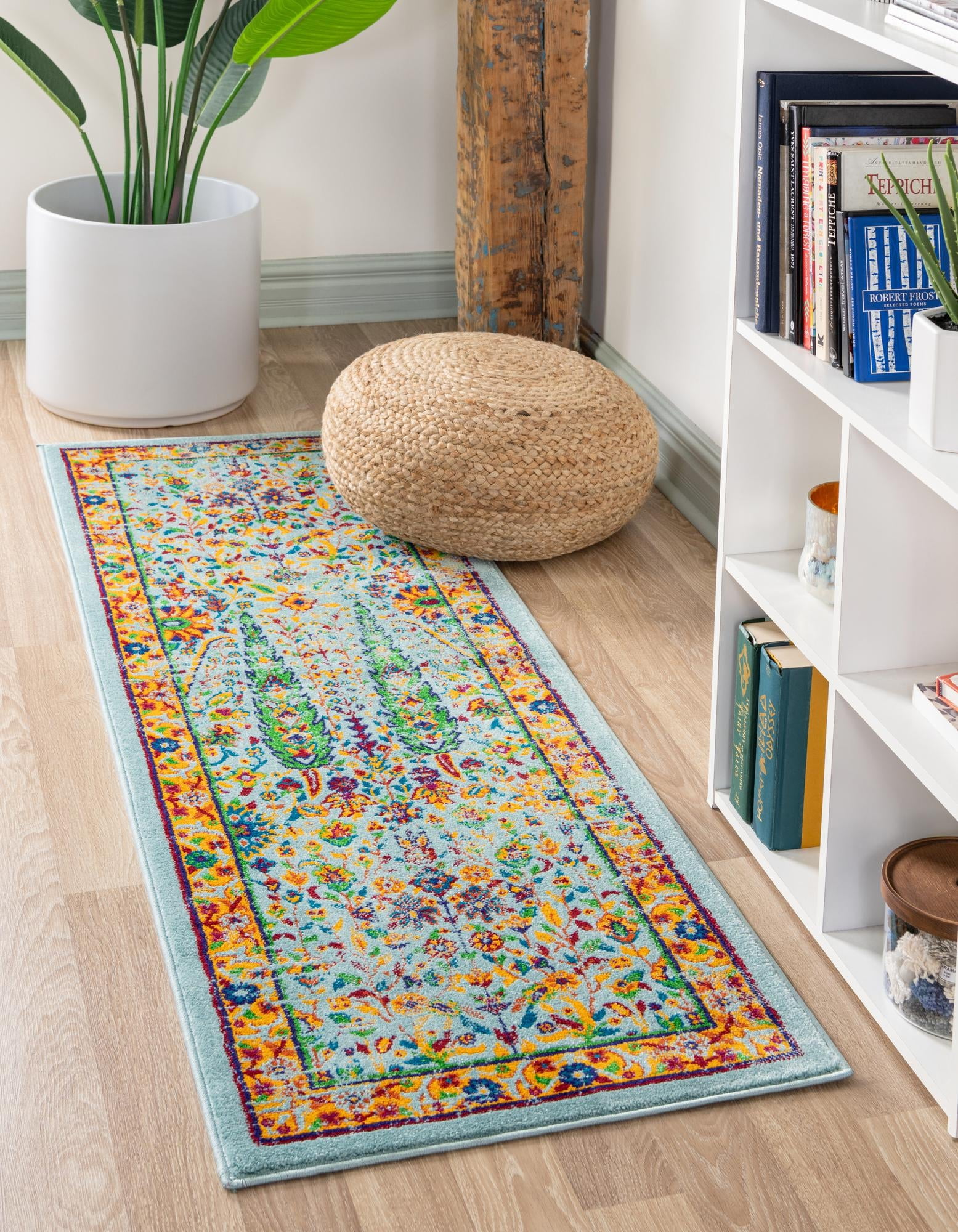 Rugs.com Calypso Collection Rug – 12 Ft Runner Aqua Medium Rug Perfect ...