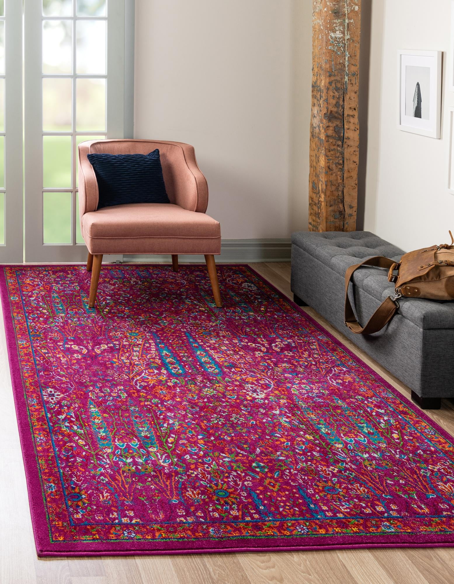 Rugs.com Calypso Collection Rug – 9' x 12' Pink Medium Rug Perfect For ...