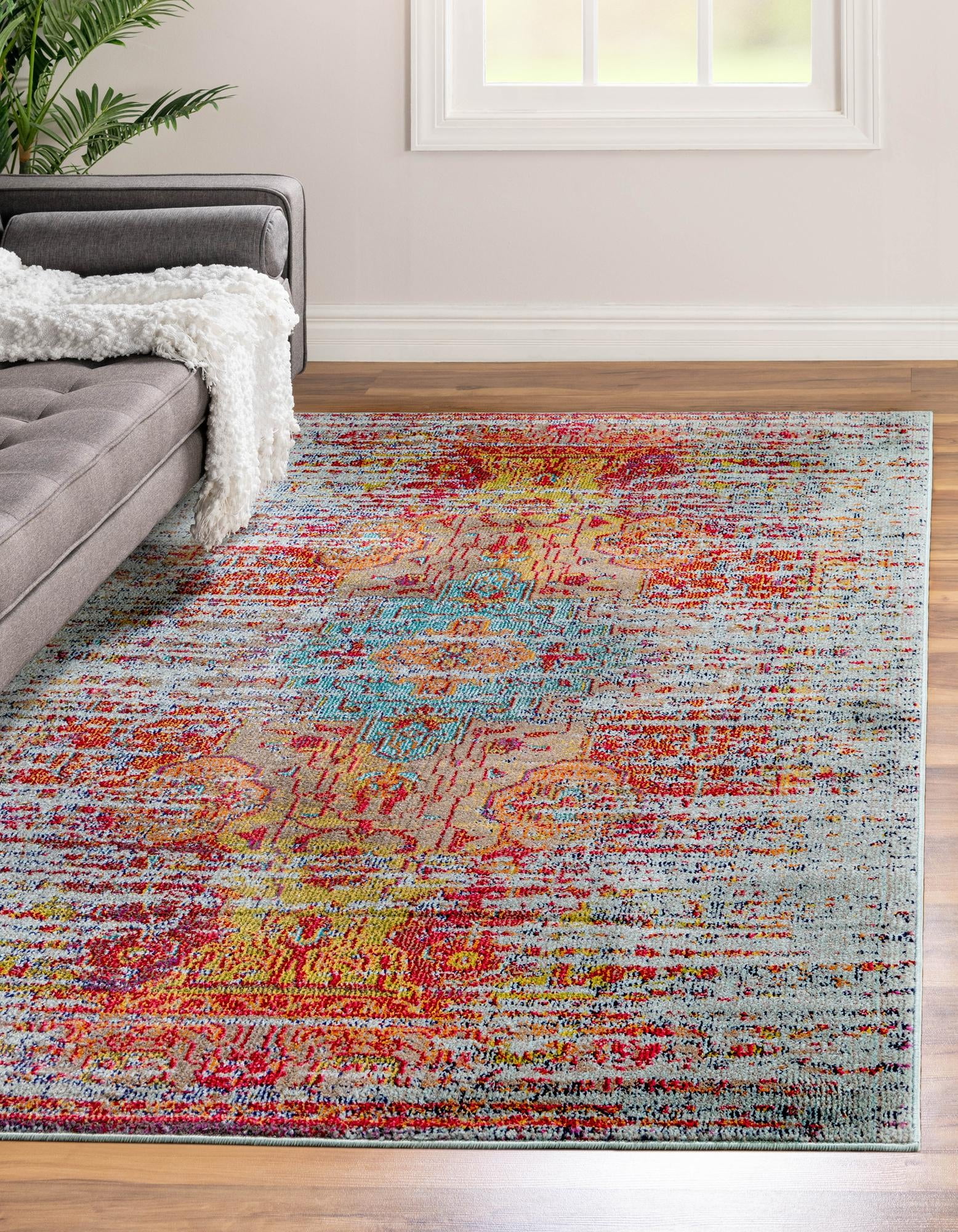 Rugs.com Carnevale Collection Rug – 8' x 10' Blue Medium Rug Perfect ...