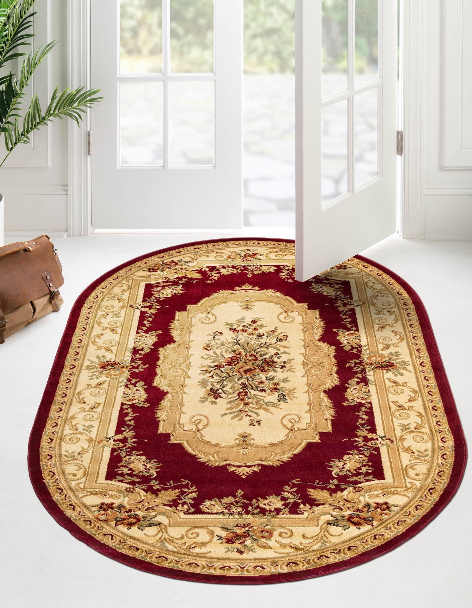 Rugs.com Chateau Collection Rug – 5' 3 x 8' Oval Red Medium Rug Perfect ...