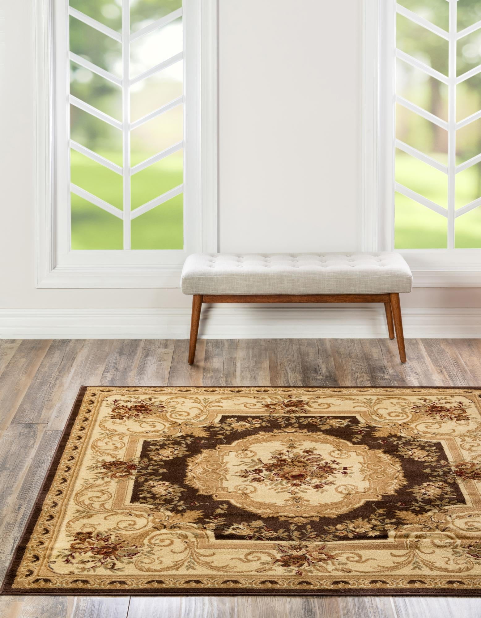 Rugs.com Chateau Collection Rug – 7' 10 Square Brown Medium Rug Perfect ...