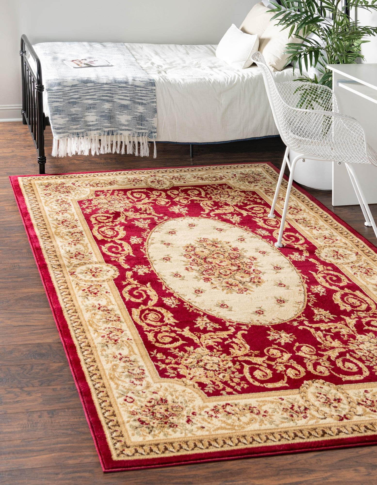 Rugs.com Chateau Collection Rug – 8' x 11' Cream Medium Rug Perfect For ...