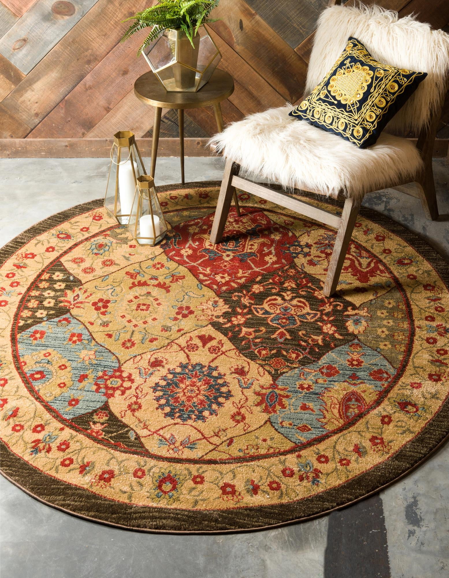 Rugs.com Chelsea Collection Rug – 6' Round Multi Medium Rug Perfect For ...