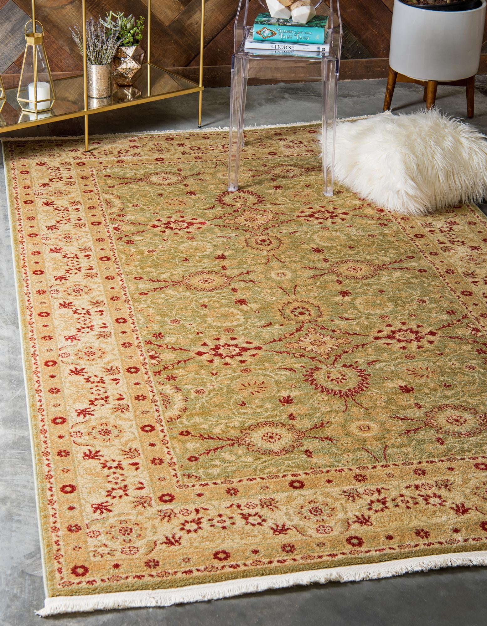 Rugs.com Chelsea Collection Rug – 6' x 9' Light Green Medium Rug ...