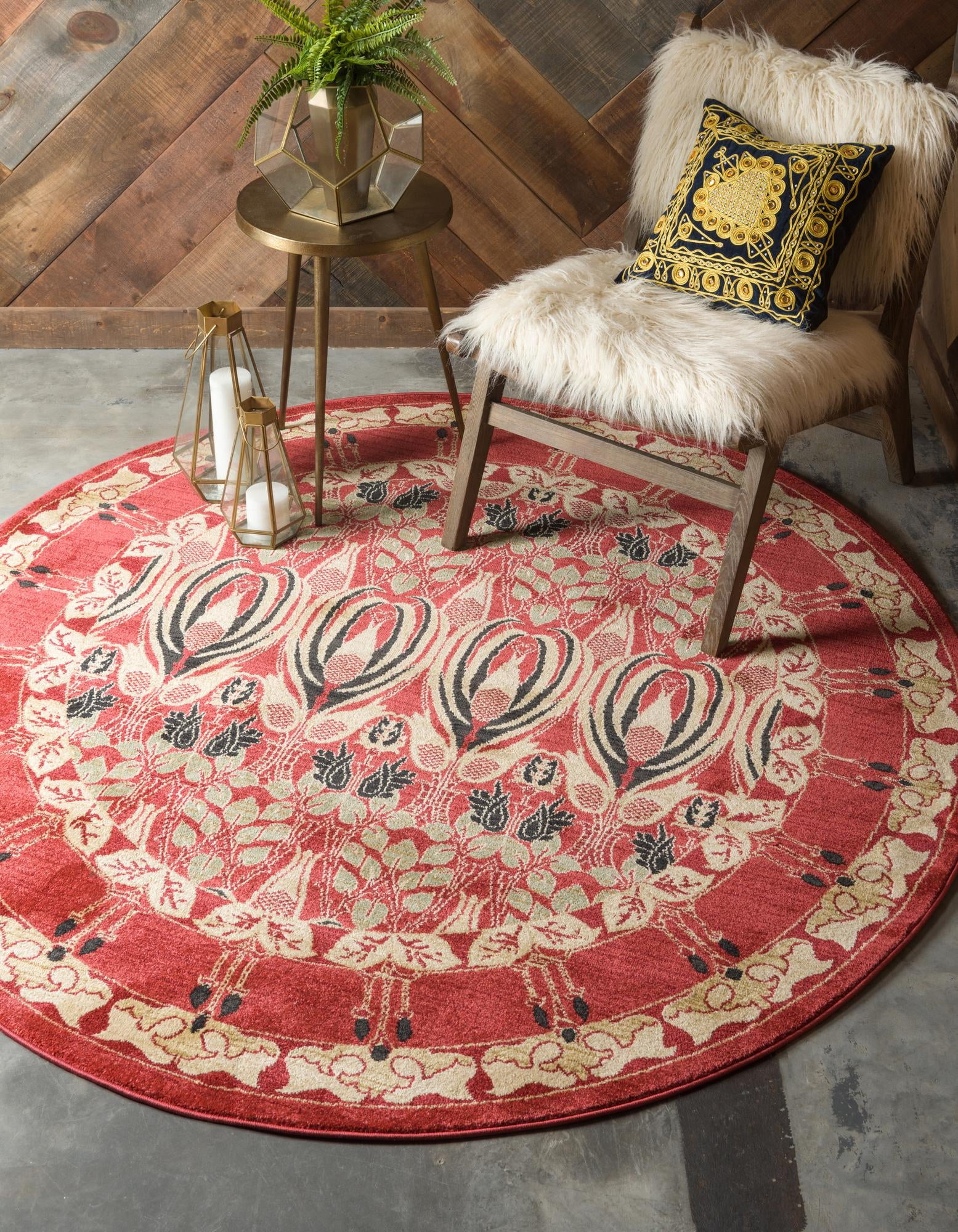 Rugs.com Chelsea Collection Rug – 8' Round Rust Red Medium Rug Perfect ...