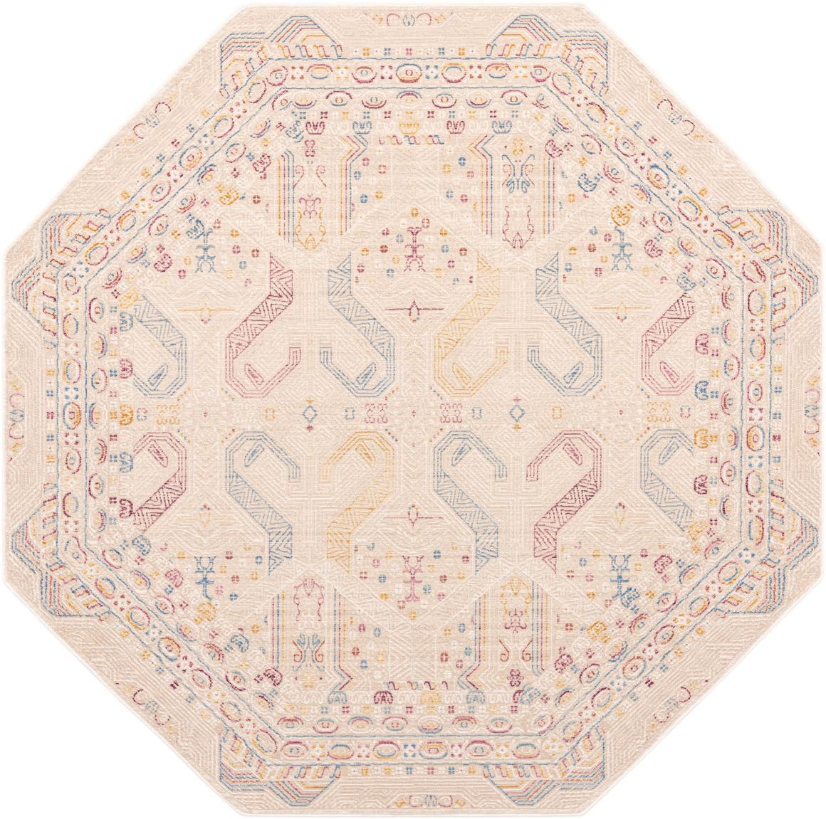 Rugs.com Deepa Collection Rug – 8 Ft Octagon Ivory Medium Rug Perfect ...