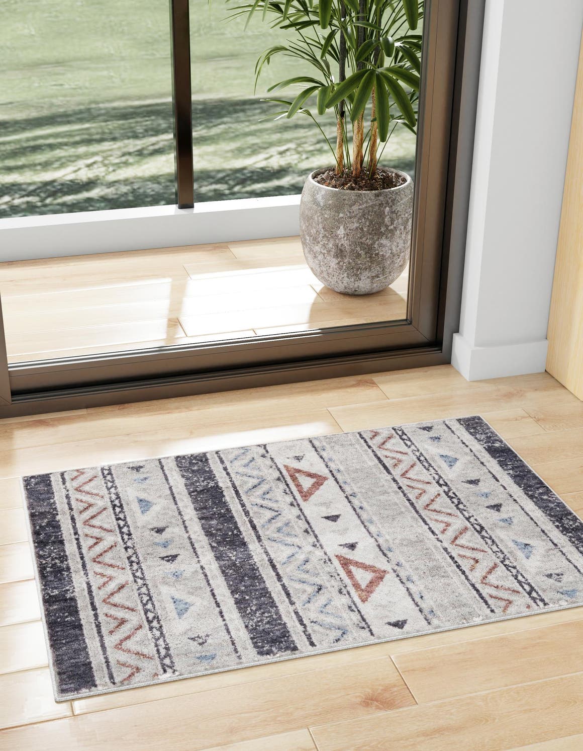 Rugs.com Eco Southwestern Collection Rug – 2' x 3' Gray Medium Rug ...