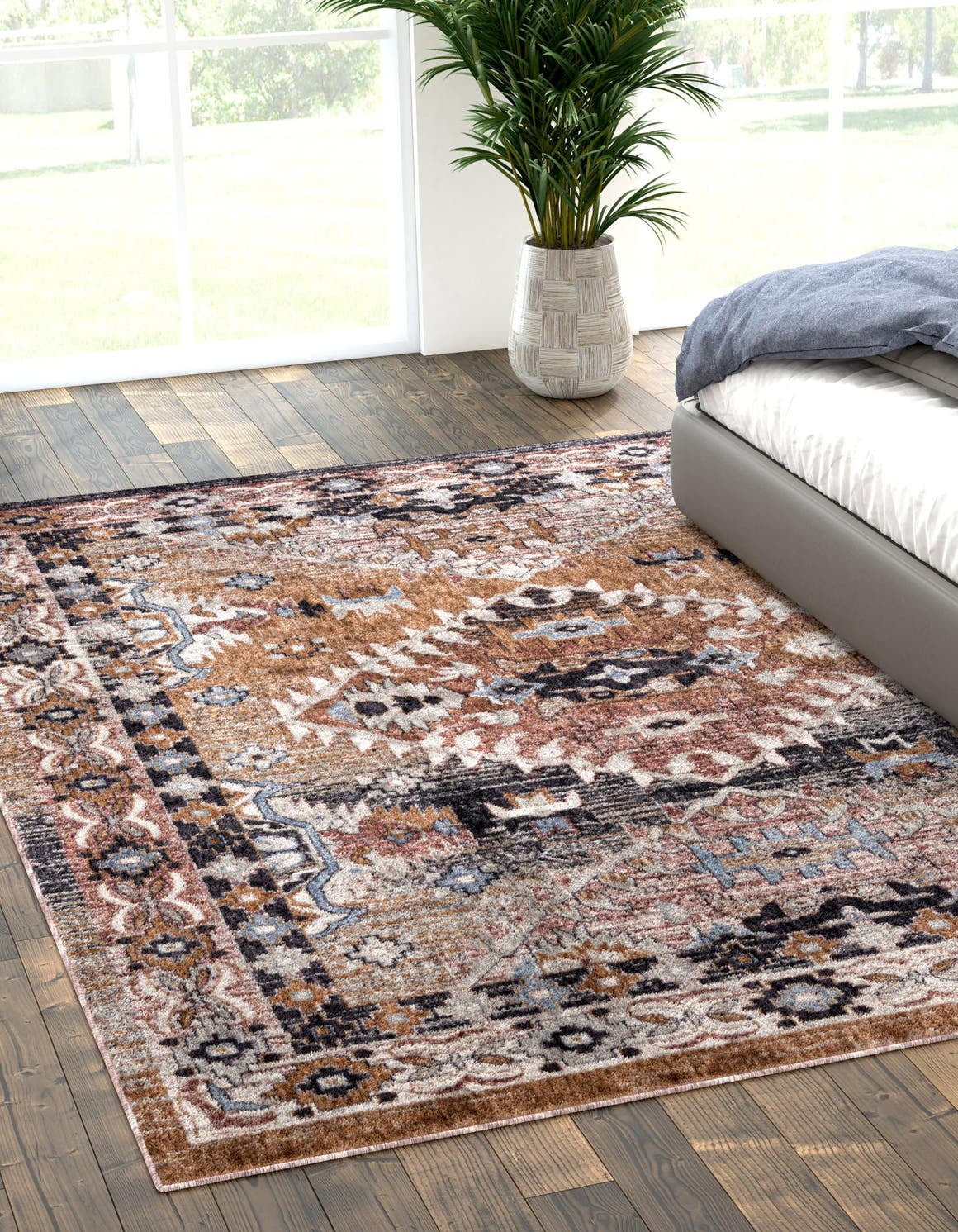 Rugs.com Eco Southwestern Collection Rug – 8' x 10' Khaki Gray Medium ...