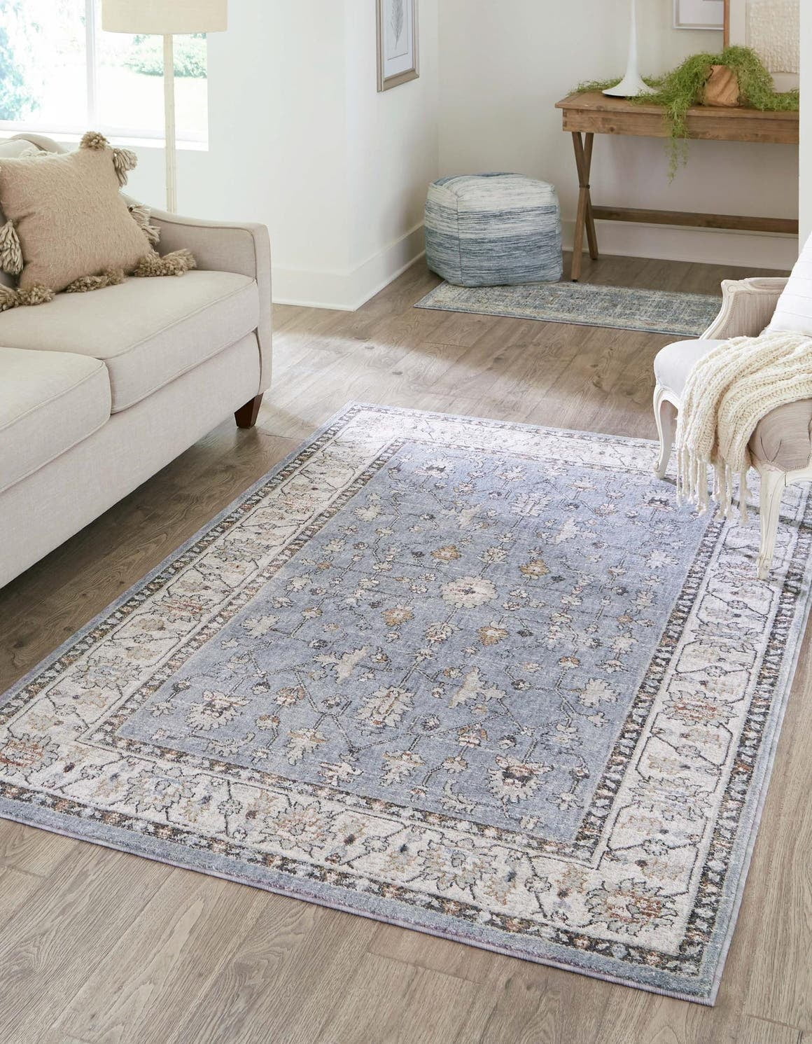 Rugs.com Eco Traditional Collection Rug – 10' x 13' Harbor Blue Medium ...