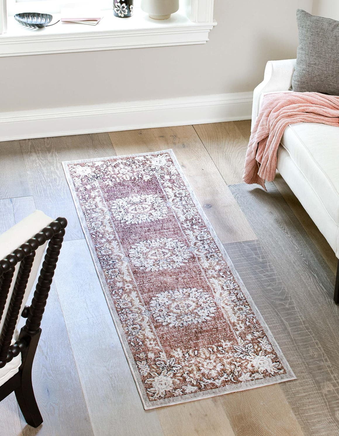 Rugs.com Eco Traditional Collection Rug – 12 Ft Runner Dusty Rose ...