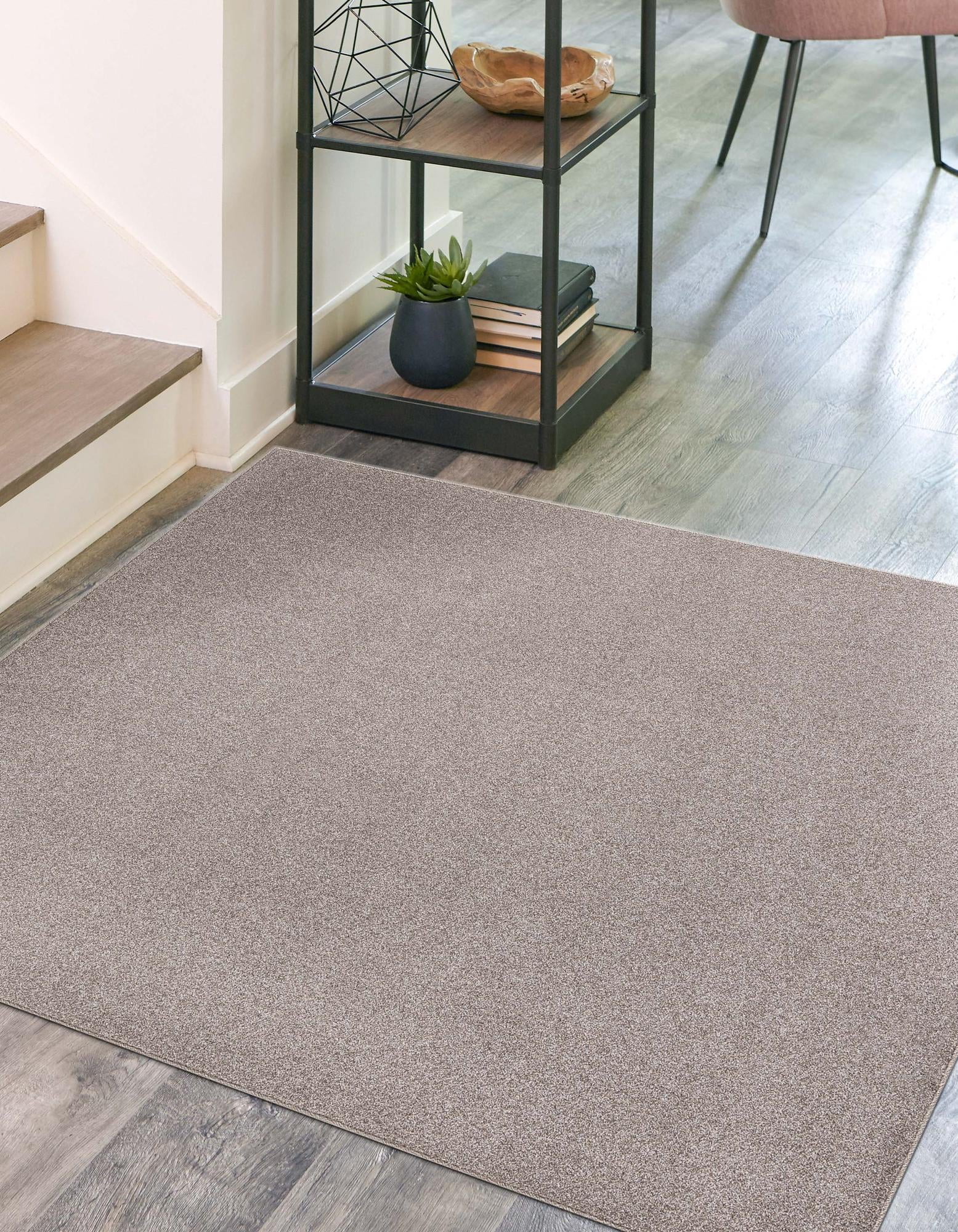 Rugs.com Everyday Solid Collection Rug – 3 Ft Square Ash Gray Medium ...